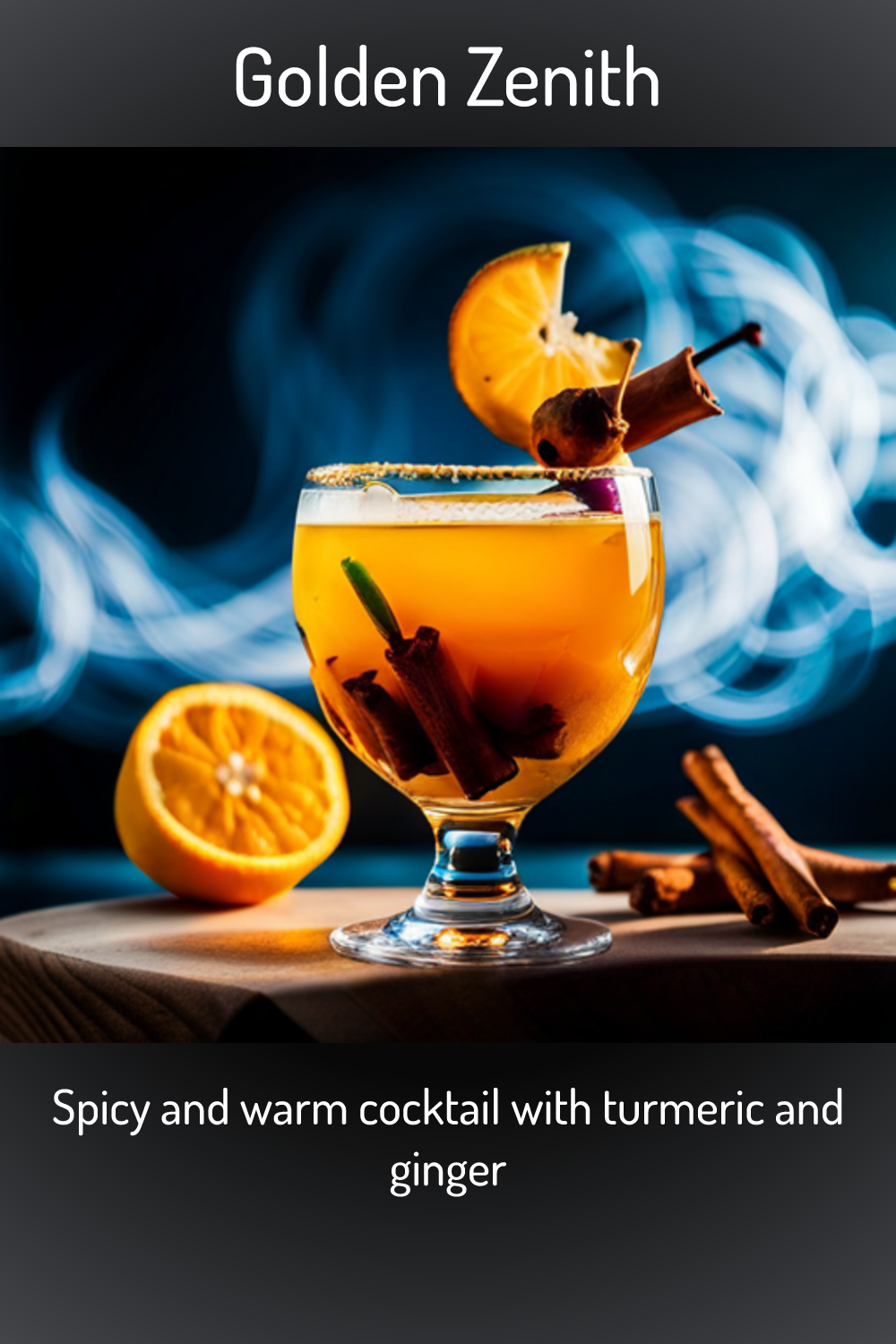 Golden Zenith, Spicy and warm cocktail with turmeric and ginger