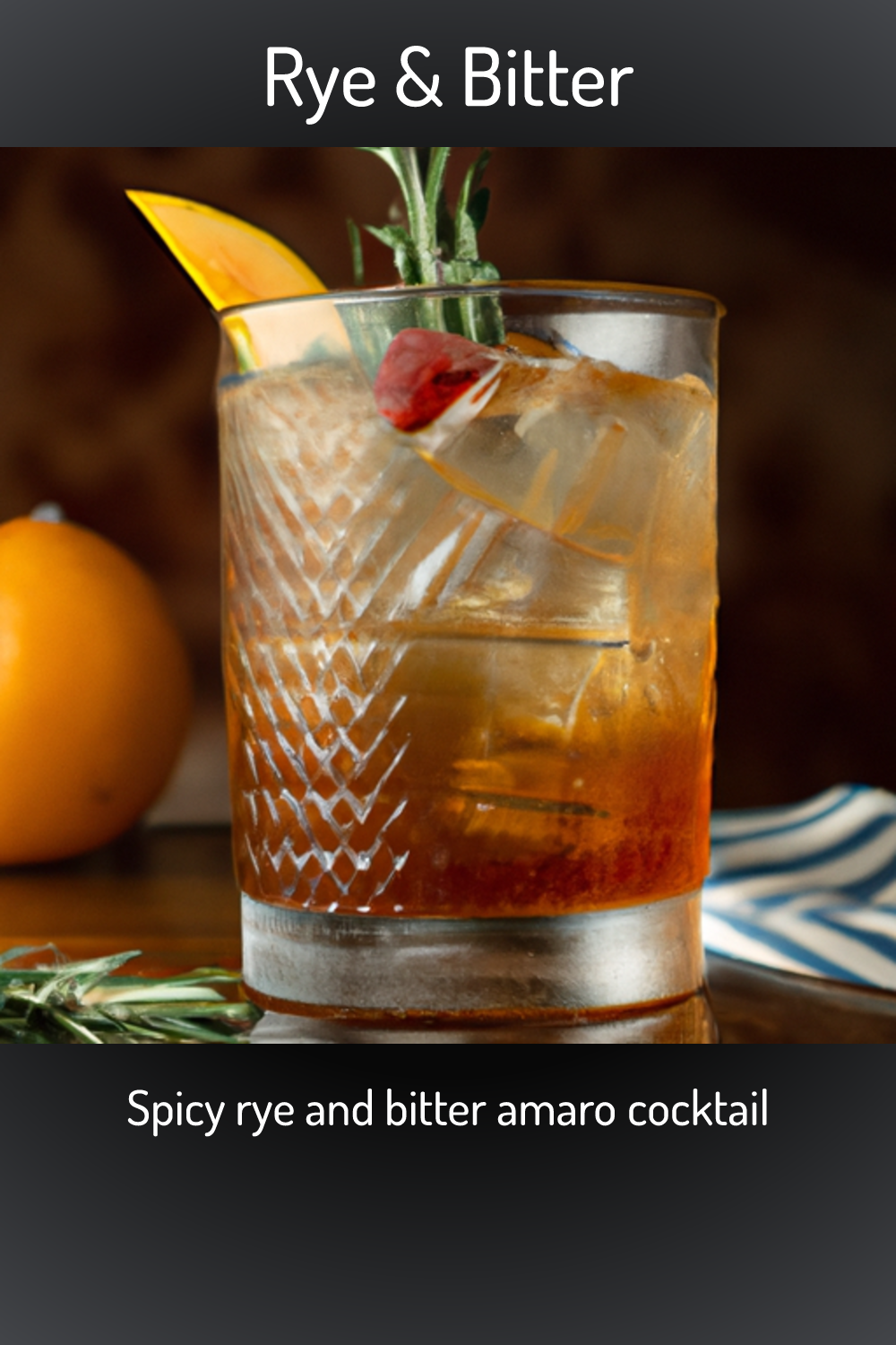 Rye & Bitter, Spicy rye and bitter amaro cocktail