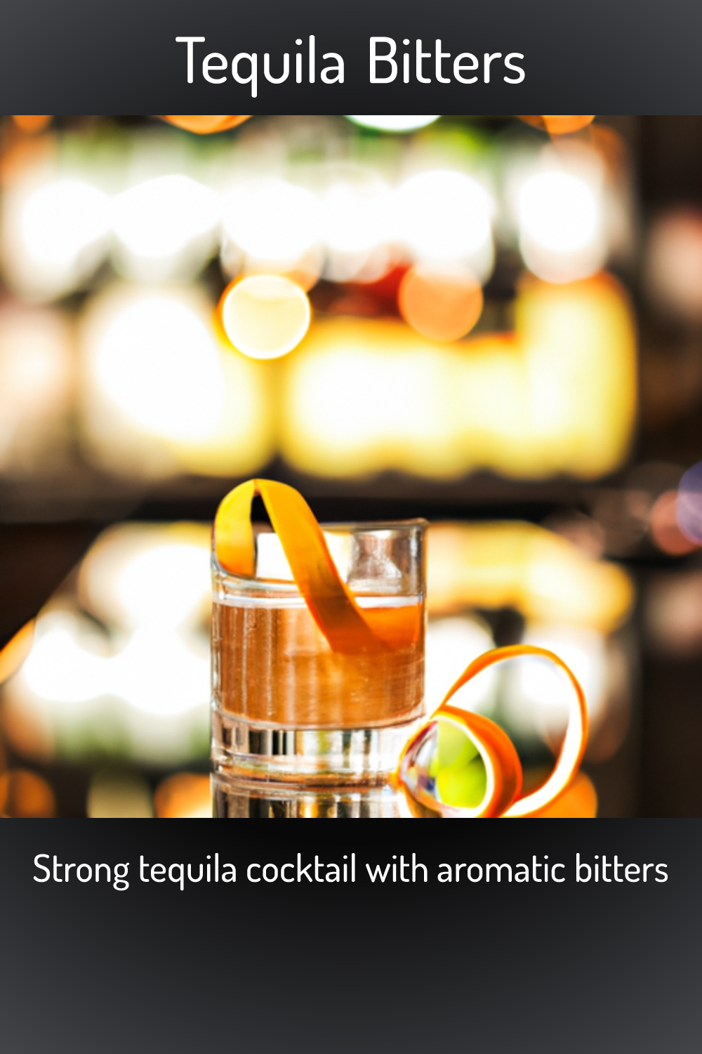 Tequila Bitters, Strong tequila cocktail with aromatic bitters