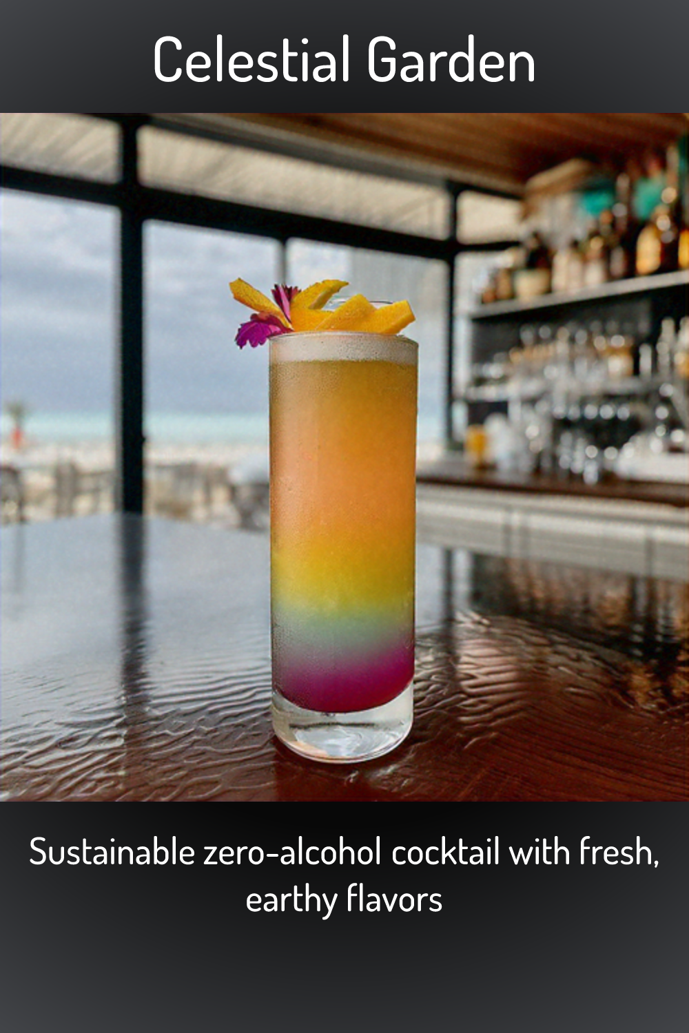 Celestial Garden, Sustainable zero-alcohol cocktail with fresh, earthy ...