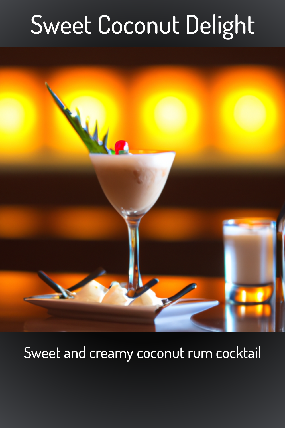 Sweet Coconut Delight, Sweet and creamy coconut rum cocktail