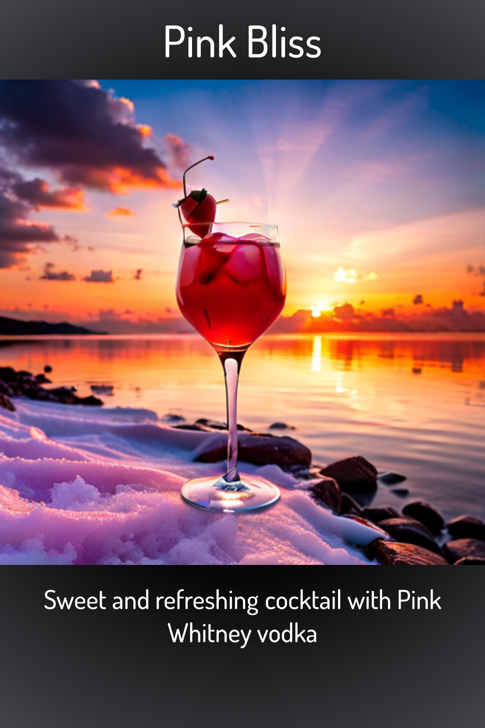 Pink Bliss, Sweet and refreshing cocktail with Pink Whitney vodka