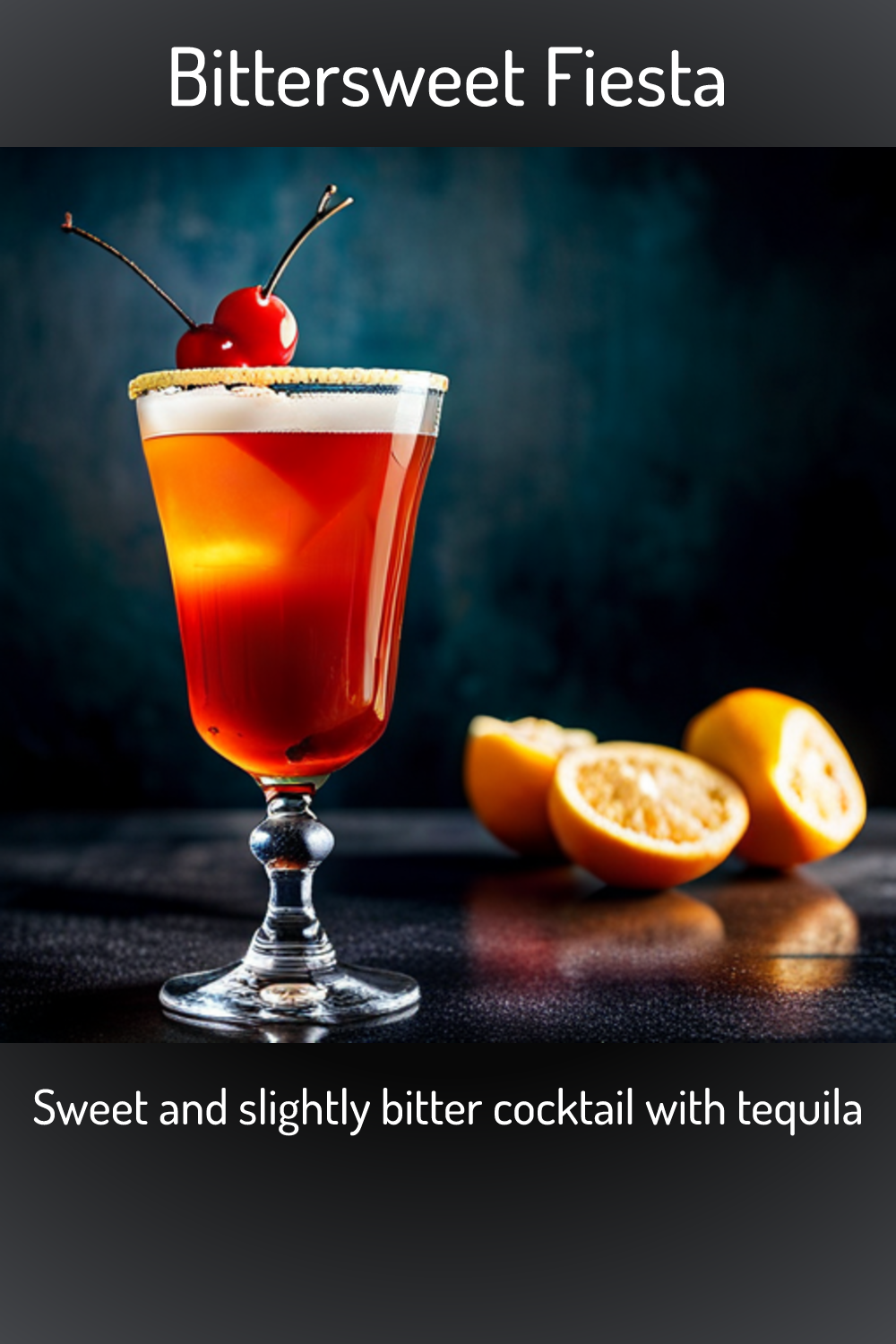 Bittersweet Fiesta, Sweet and slightly bitter cocktail with tequila