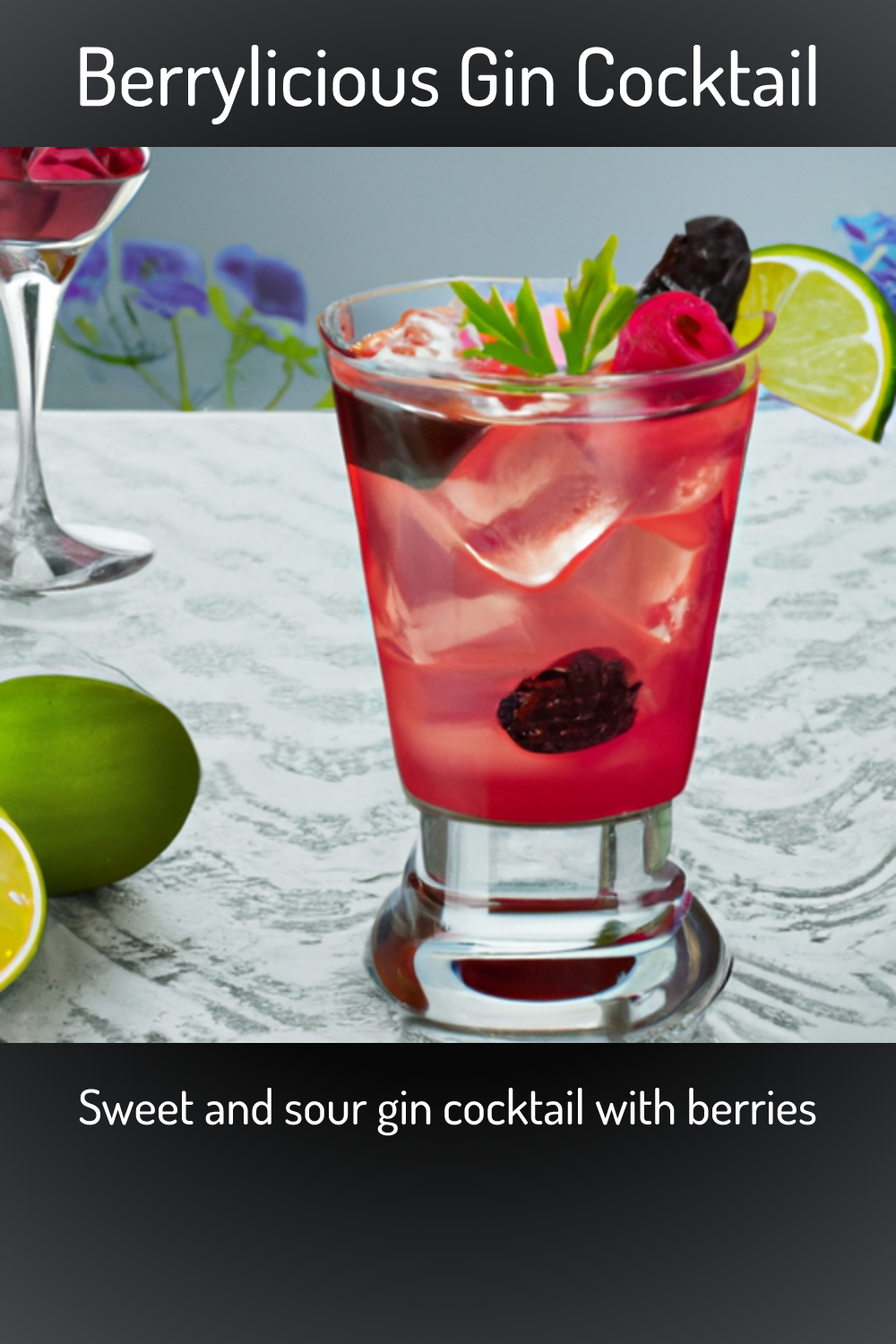 Berrylicious Gin Cocktail, Sweet and sour gin cocktail with berries