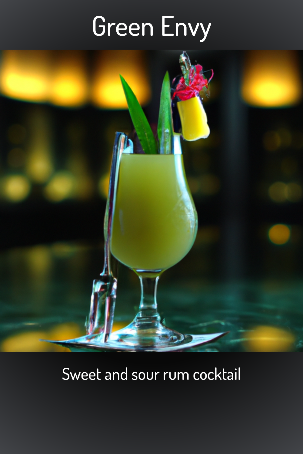 Green Envy, Sweet and sour rum cocktail