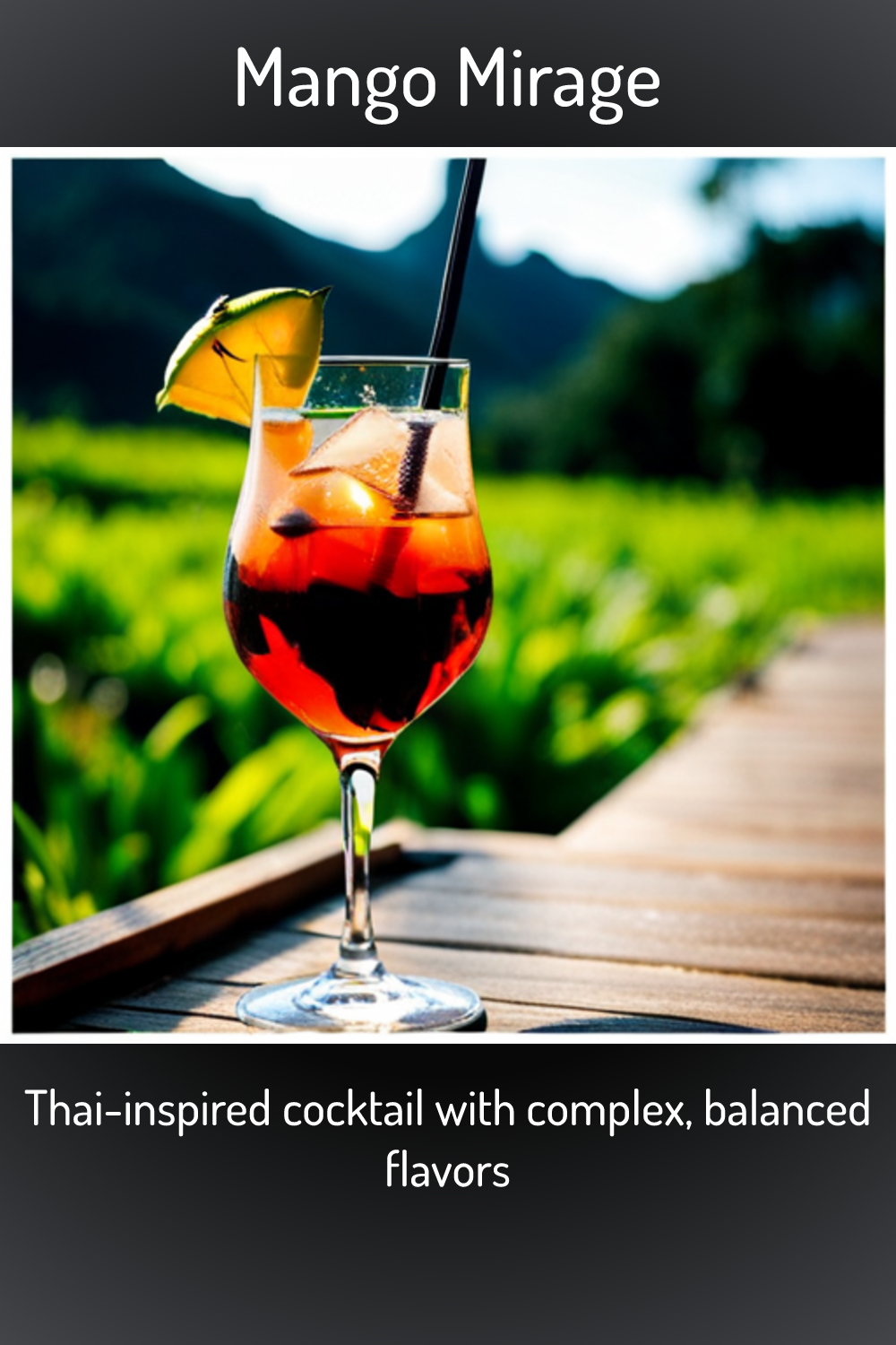 Mango Mirage, Thai-inspired cocktail with complex, balanced flavors