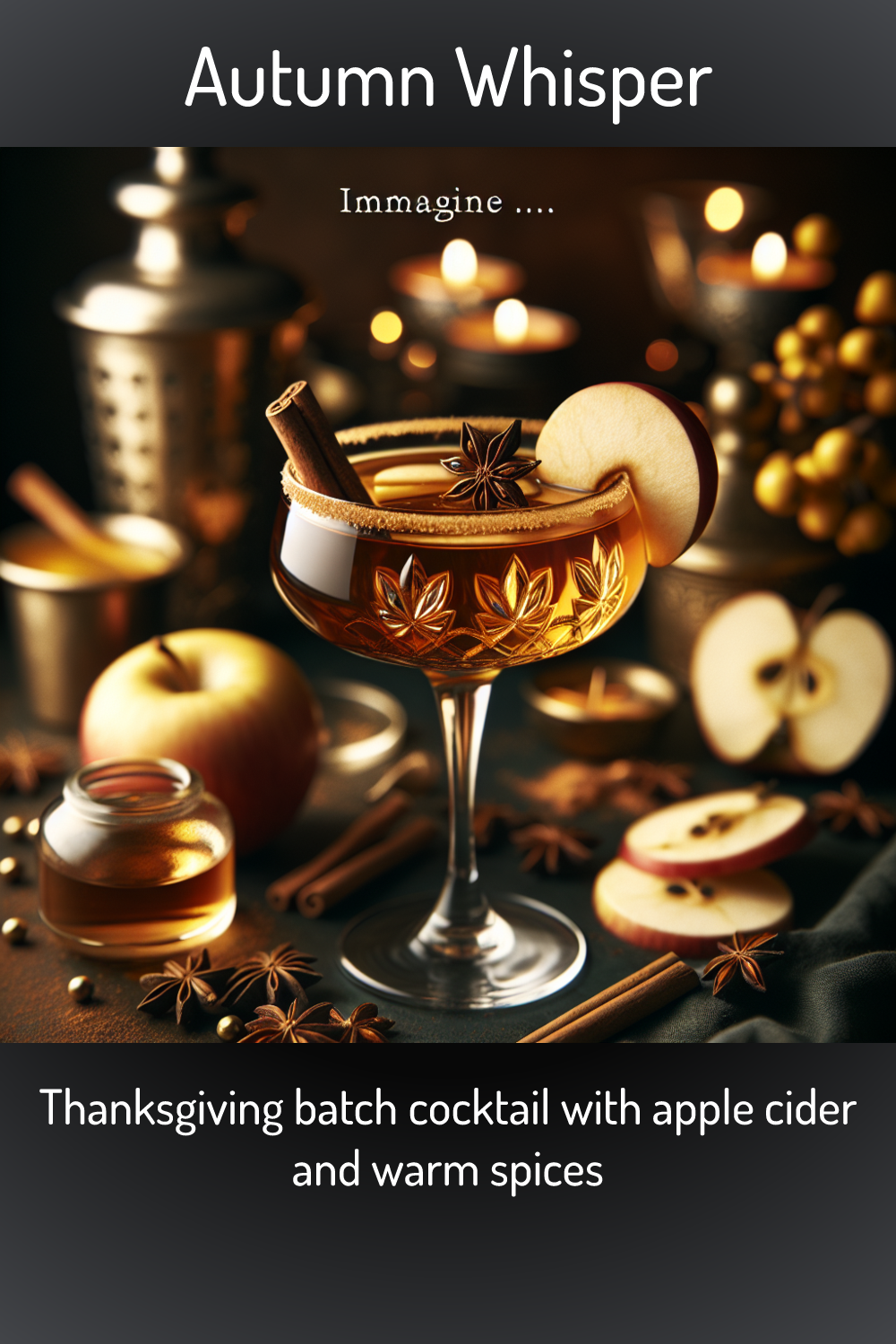 Autumn Whisper Thanksgiving Batch Cocktail With Apple Cider And Warm