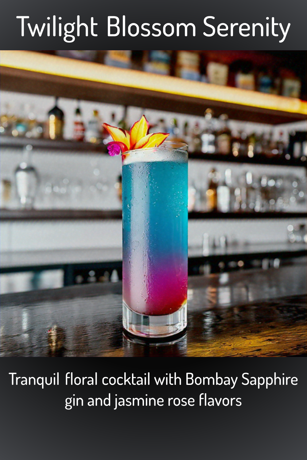 Twilight Blossom Serenity Tranquil Floral Cocktail With Bombay