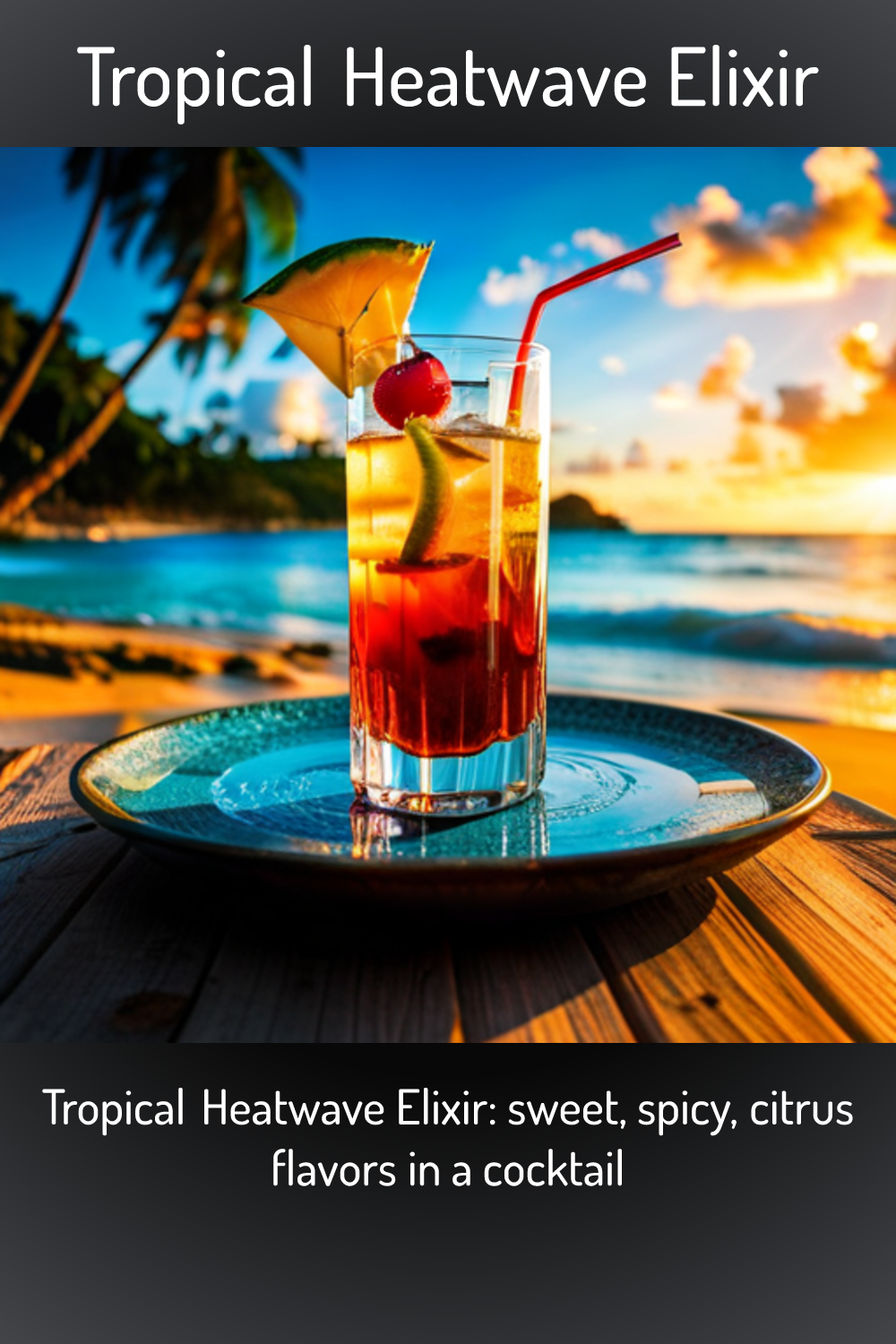 Tropical Heatwave Elixir, Tropical Heatwave Elixir: sweet, spicy, citrus flavors in a cocktail