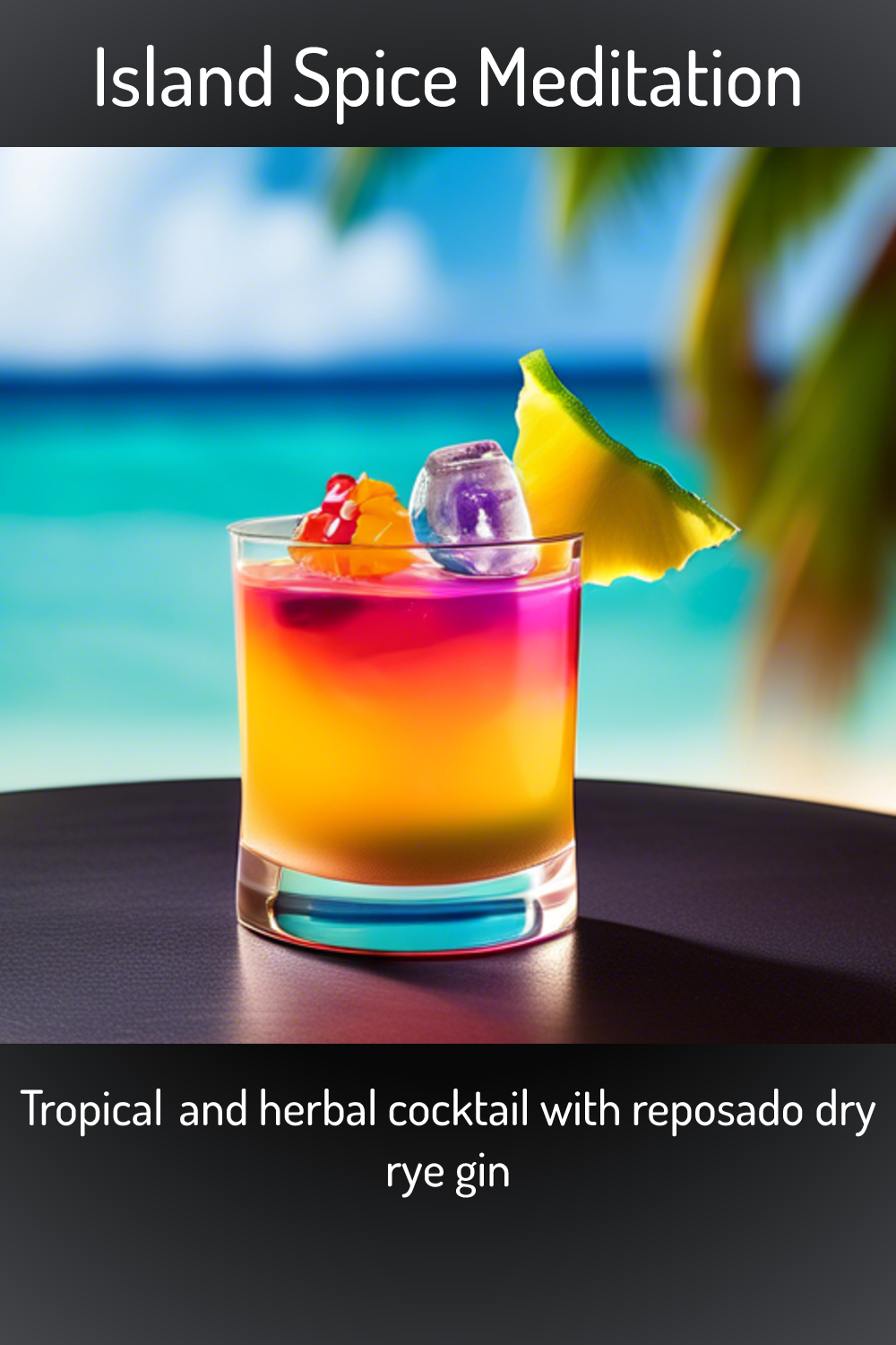 Island Spice Meditation, Tropical and herbal cocktail with reposado dry ...