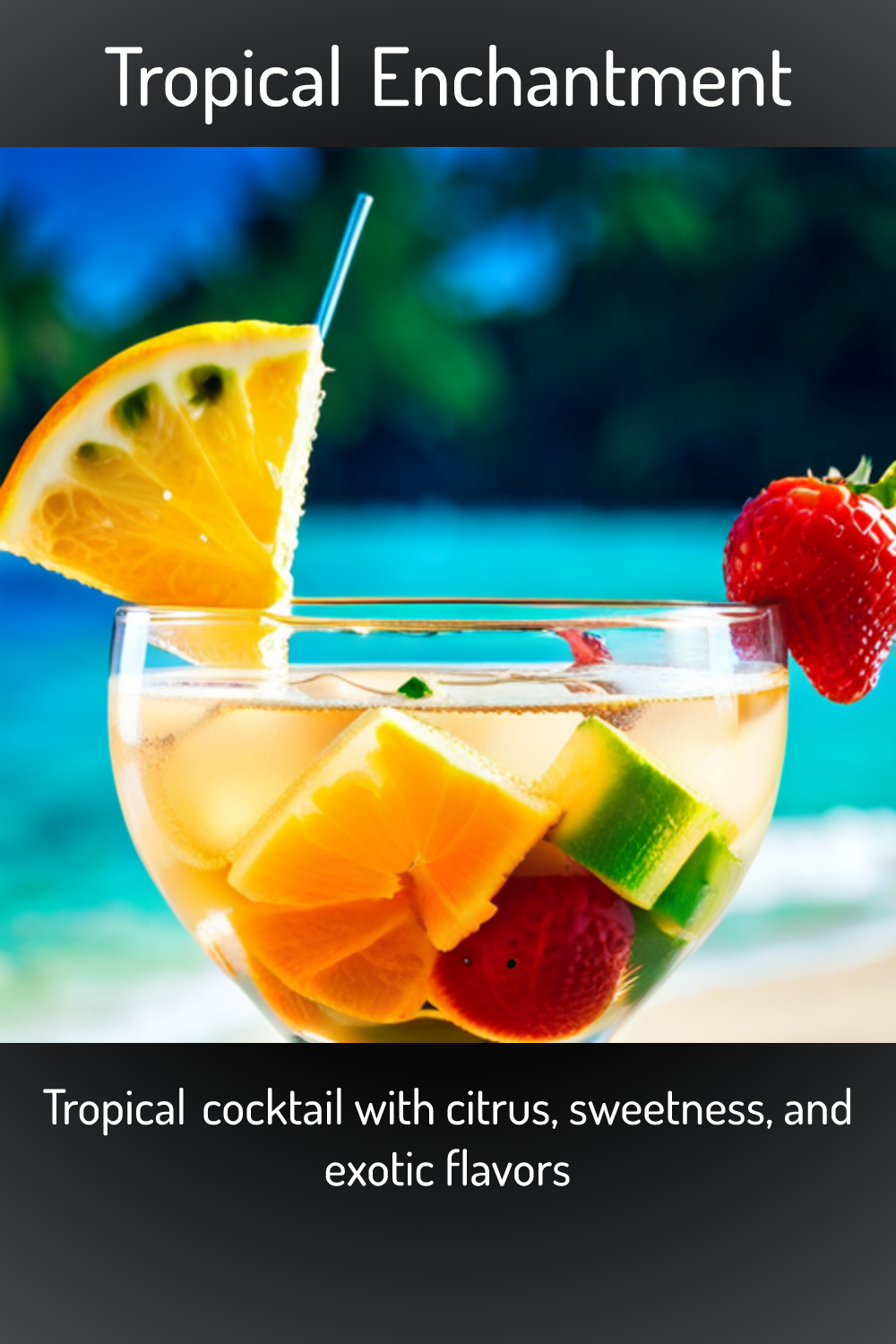 Tropical Enchantment, Tropical cocktail with citrus, sweetness, and ...