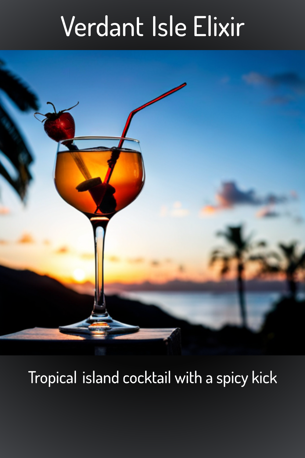 Verdant Isle Elixir, Tropical island cocktail with a spicy kick
