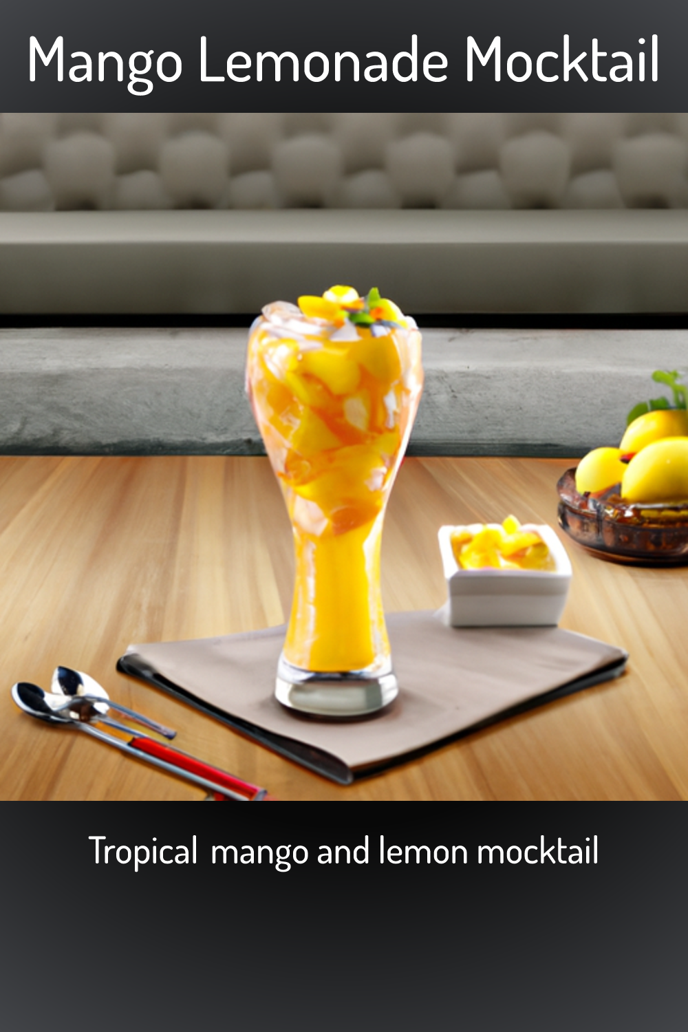 Mango Lemonade Mocktail, Tropical mango and lemon mocktail