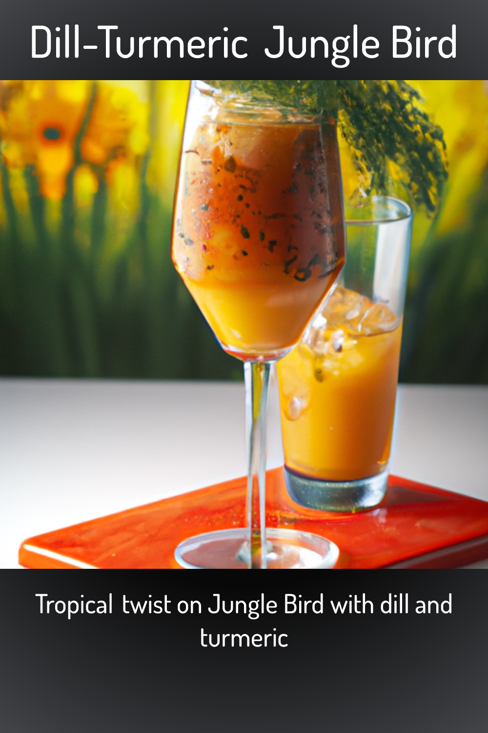 Dill-Turmeric Jungle Bird, Tropical twist on Jungle Bird with dill and ...