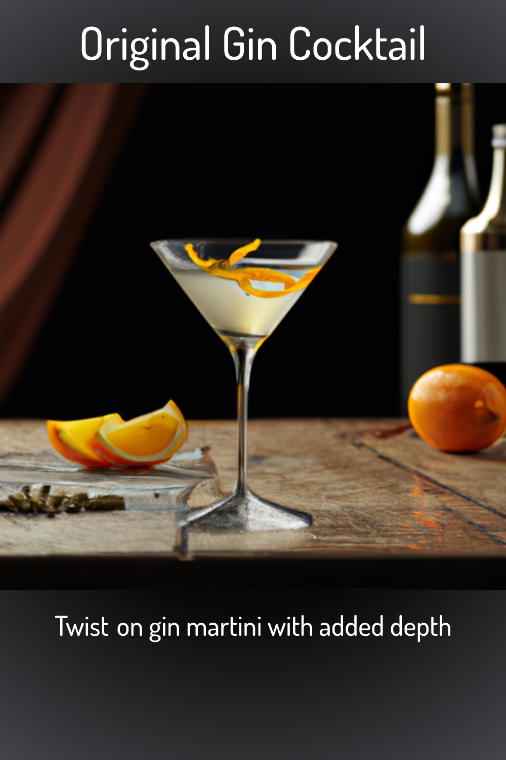 Original Gin Cocktail, Twist on gin martini with added depth