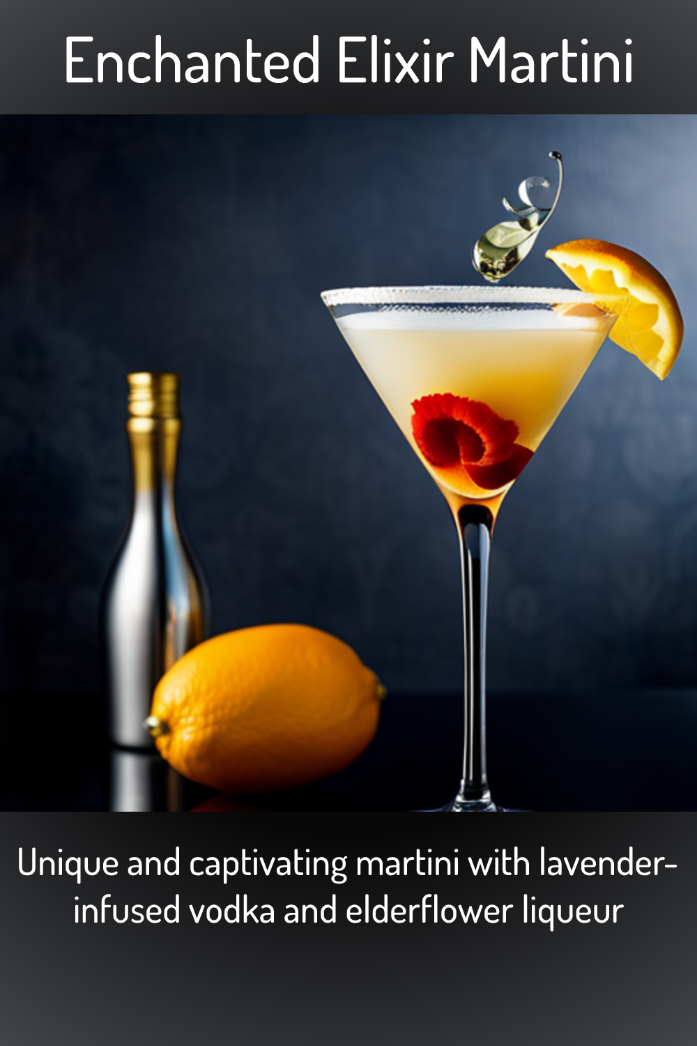 Enchanted Elixir Martini, Unique and captivating martini with lavender-infused vodka and ...