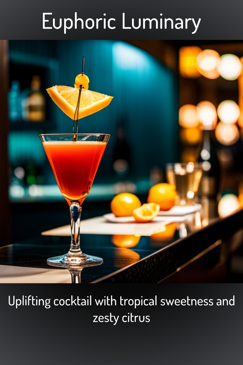 Euphoric Luminary, Uplifting cocktail with tropical sweetness and zesty citrus