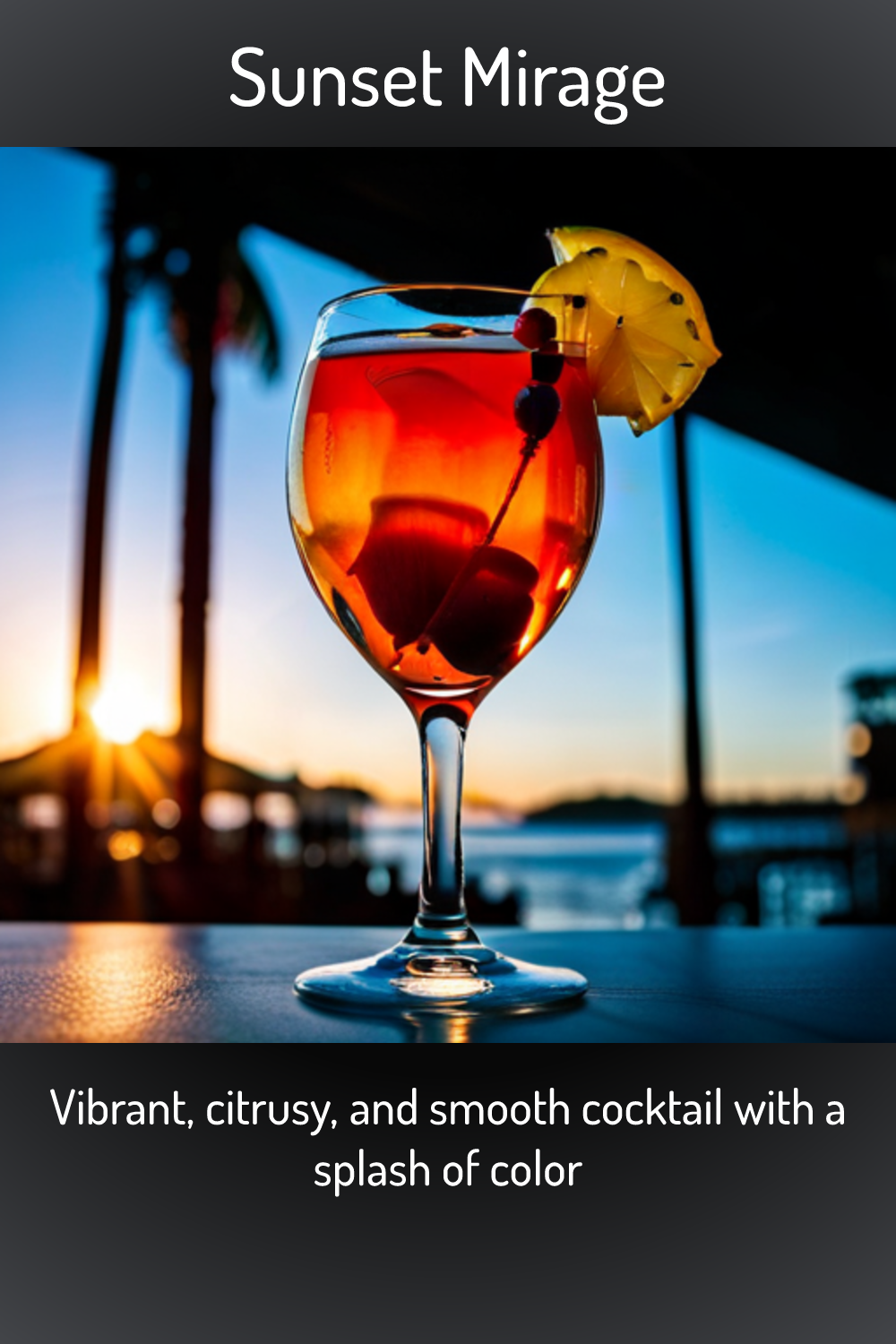 Sunset Mirage Vibrant Citrusy And Smooth Cocktail With A Splash Of Color
