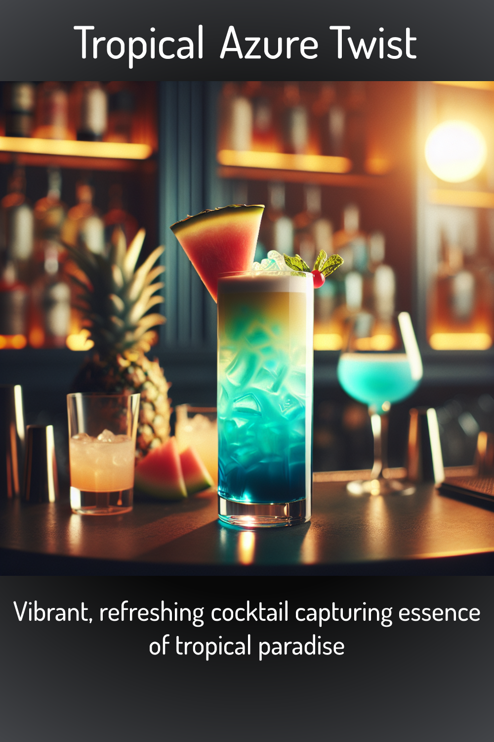Tropical Azure Twist Vibrant Refreshing Cocktail Capturing Essence Of