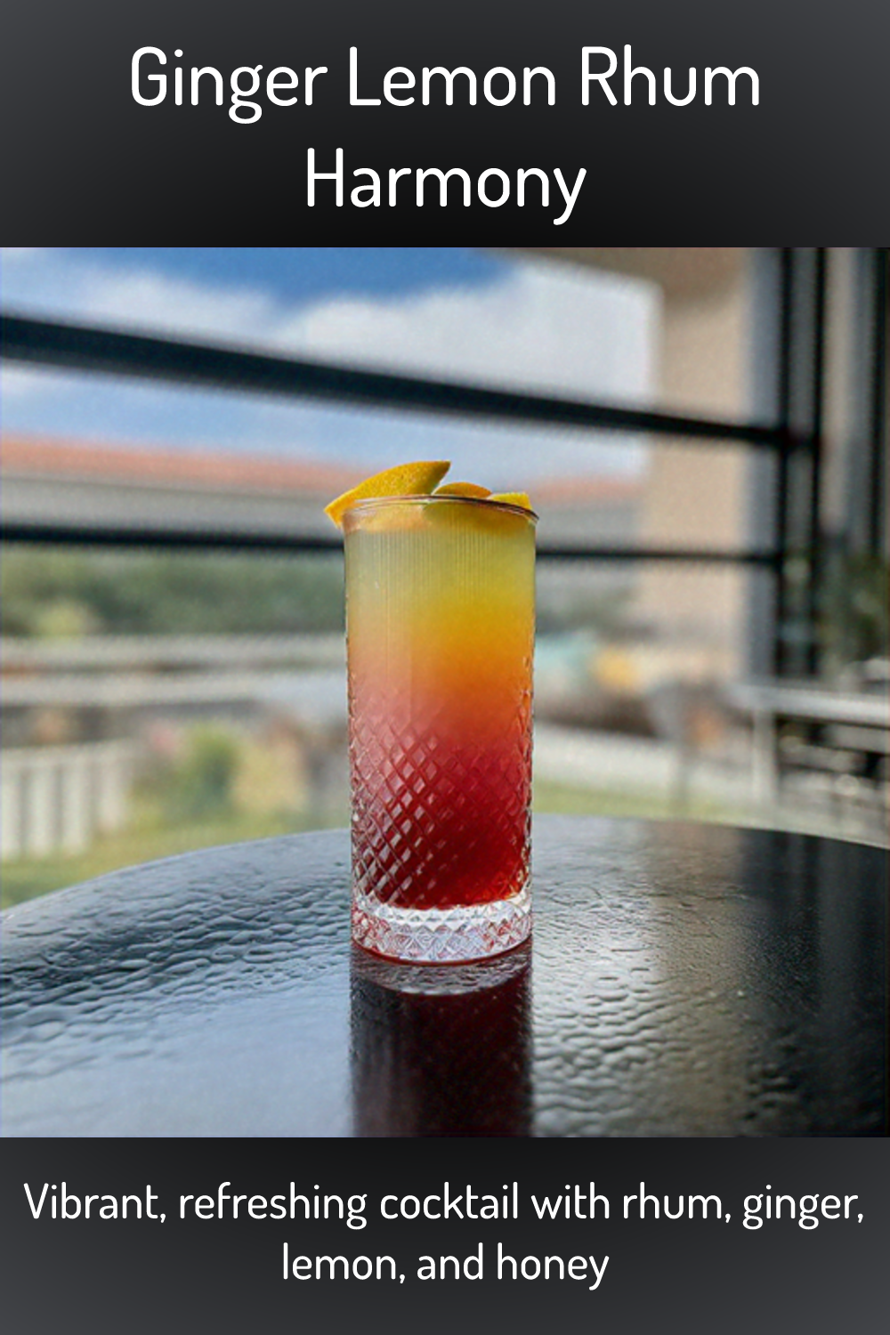 Ginger Lemon Rhum Harmony, Vibrant, refreshing cocktail with rhum ...