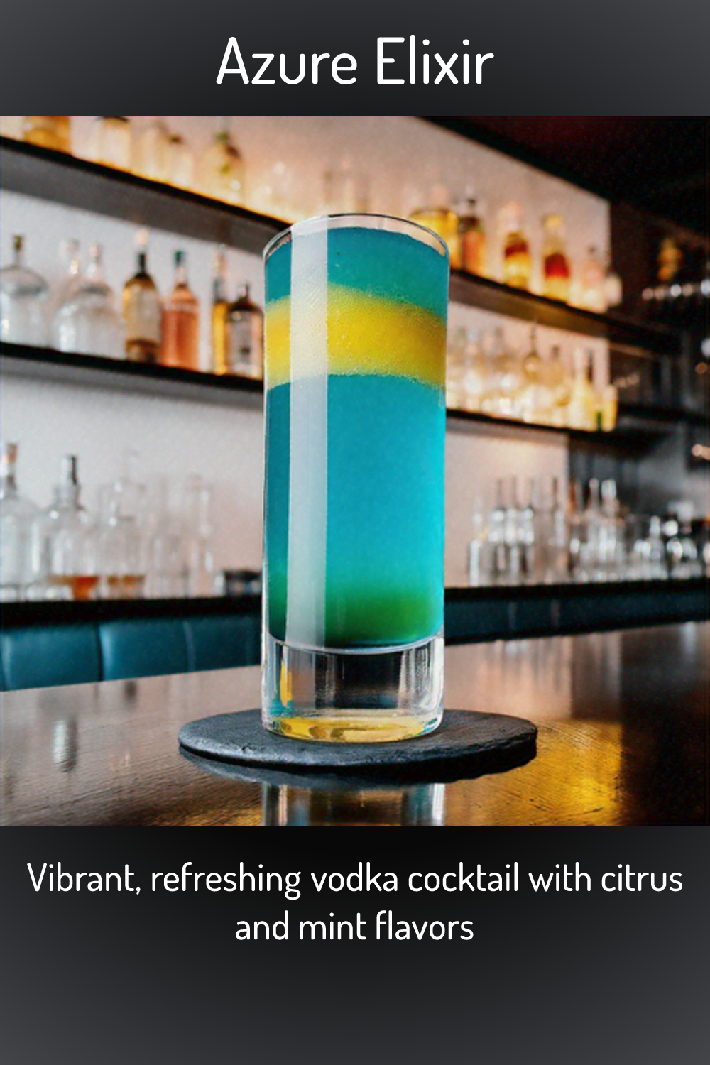 Azure Elixir Vibrant Refreshing Vodka Cocktail With Citrus And Mint