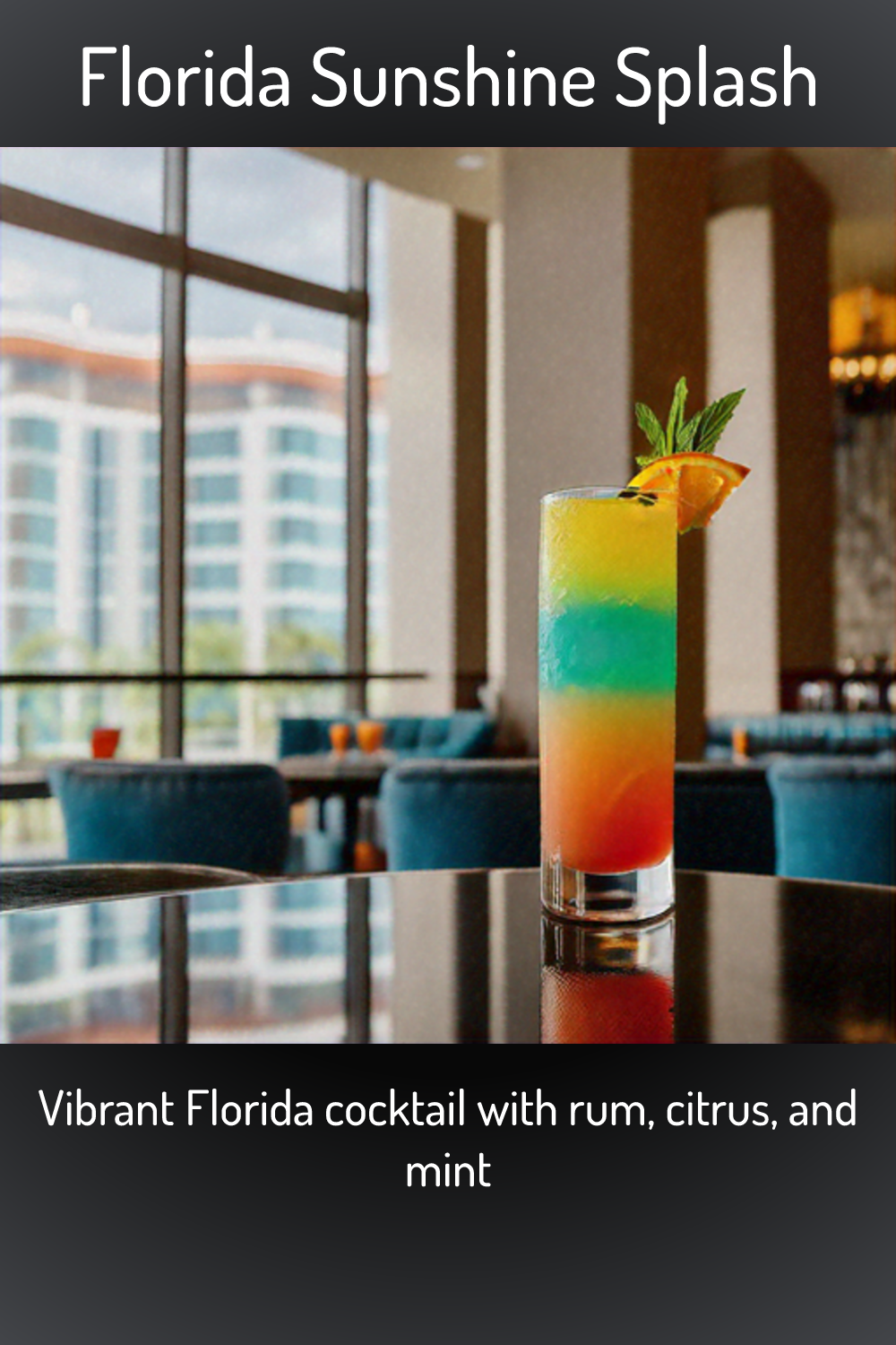 Florida Sunshine Splash, Vibrant Florida cocktail with rum, citrus, and ...