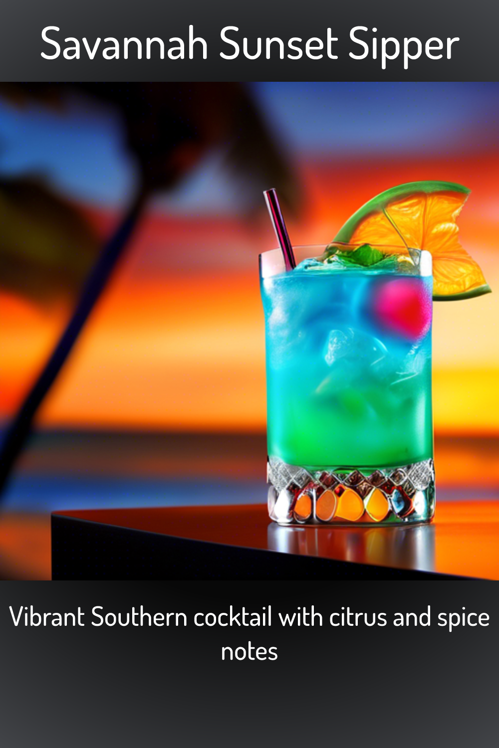 Savannah Sunset Sipper, Vibrant Southern cocktail with citrus and spice ...