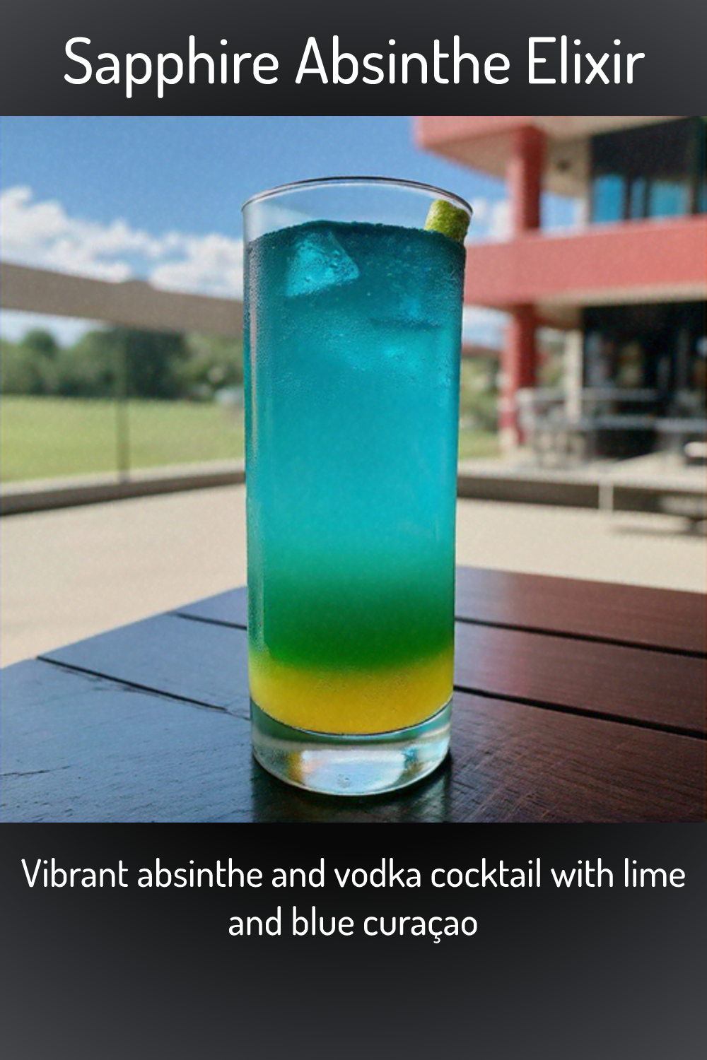 Sapphire Absinthe Elixir, Vibrant absinthe and vodka cocktail with lime ...