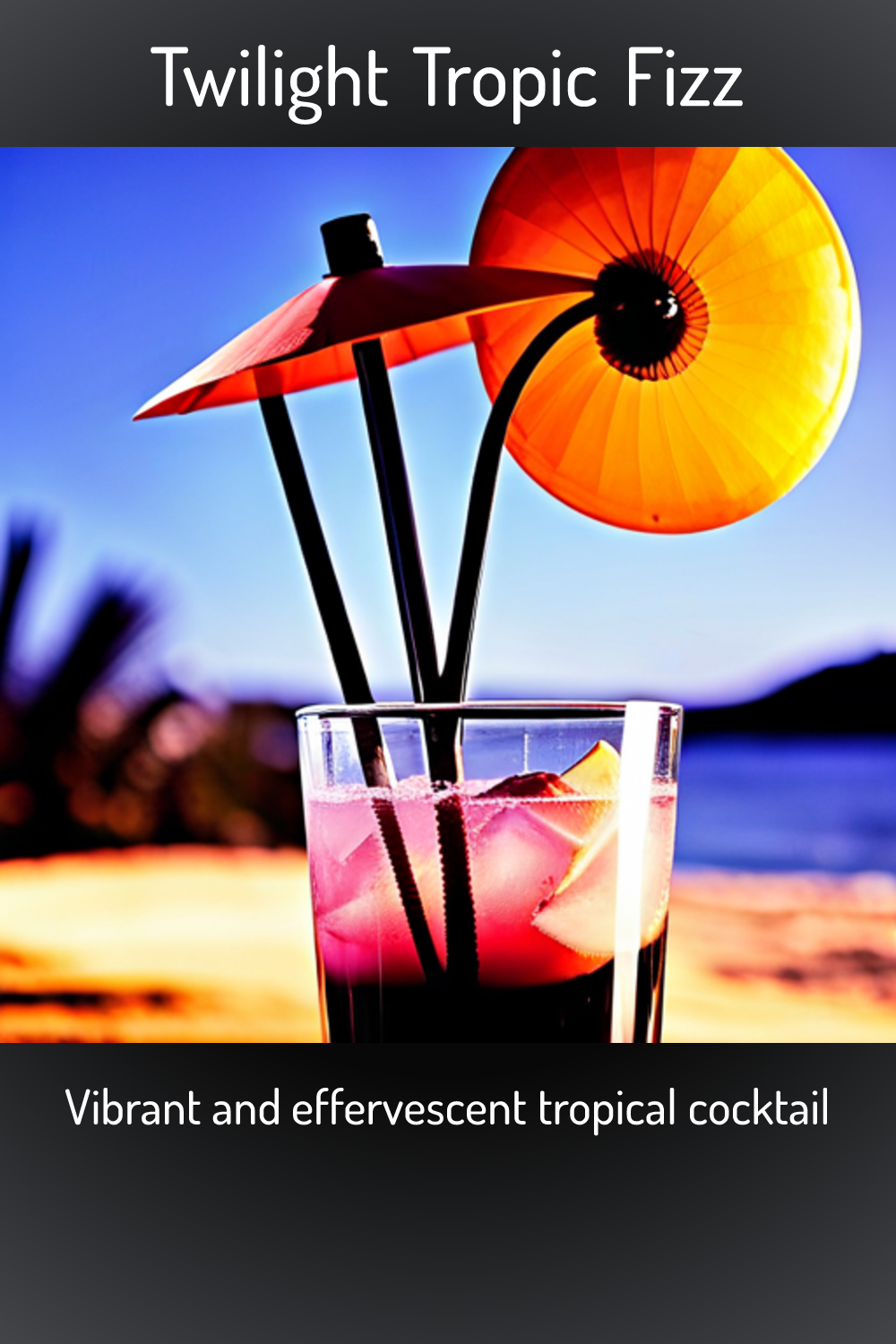 Twilight Tropic Fizz, Vibrant and effervescent tropical cocktail
