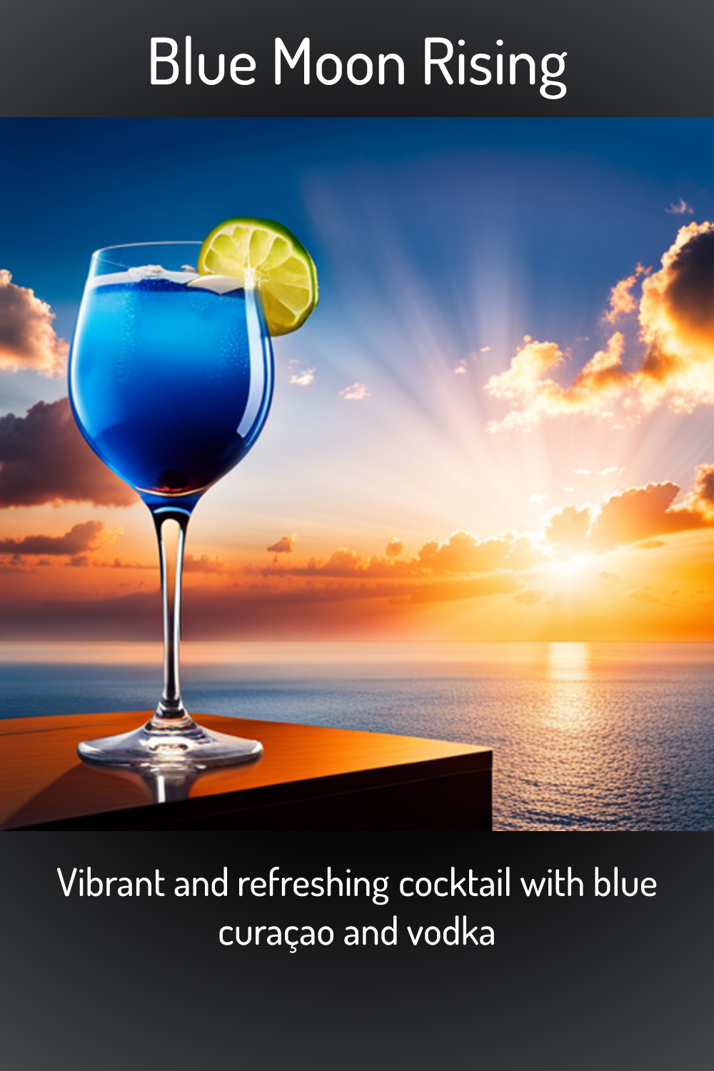 Blue Moon Rising, Vibrant and refreshing cocktail with blue curaçao and ...