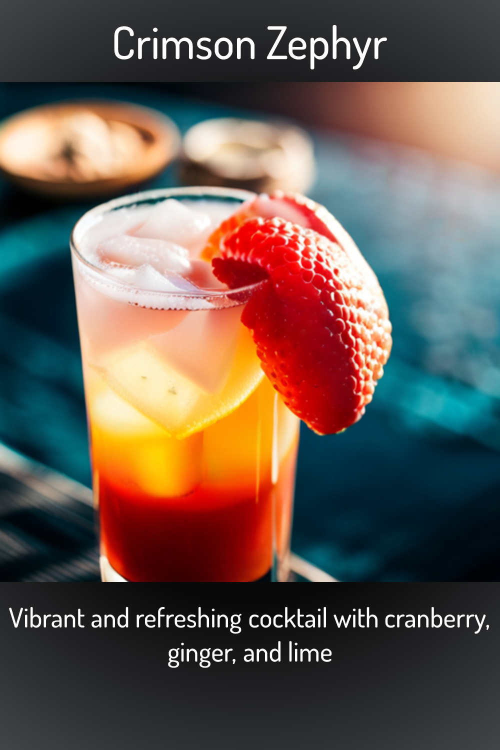 Crimson Zephyr Vibrant And Refreshing Cocktail With Cranberry Ginger