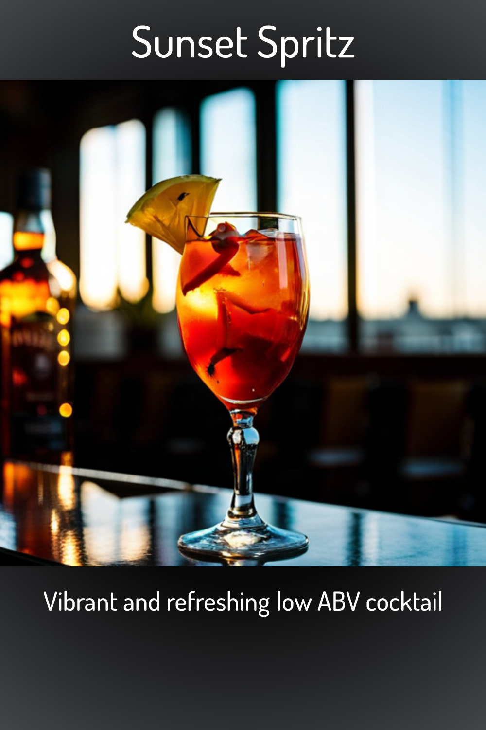 Sunset Spritz, Vibrant and refreshing low ABV cocktail