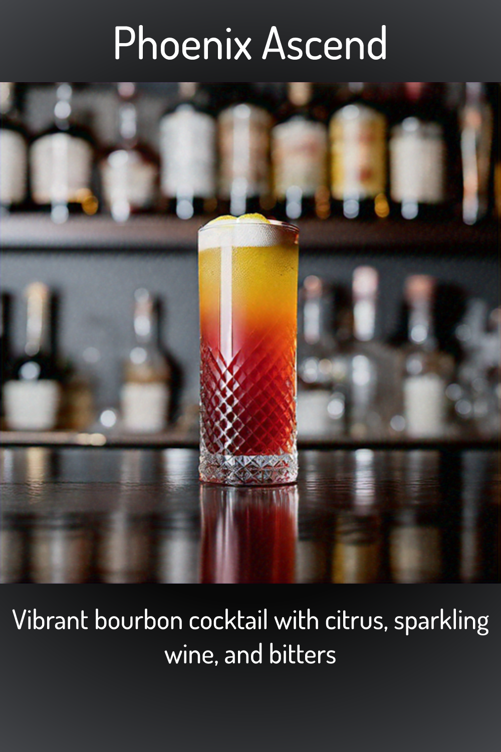 Phoenix Ascend, Vibrant bourbon cocktail with citrus, sparkling wine ...