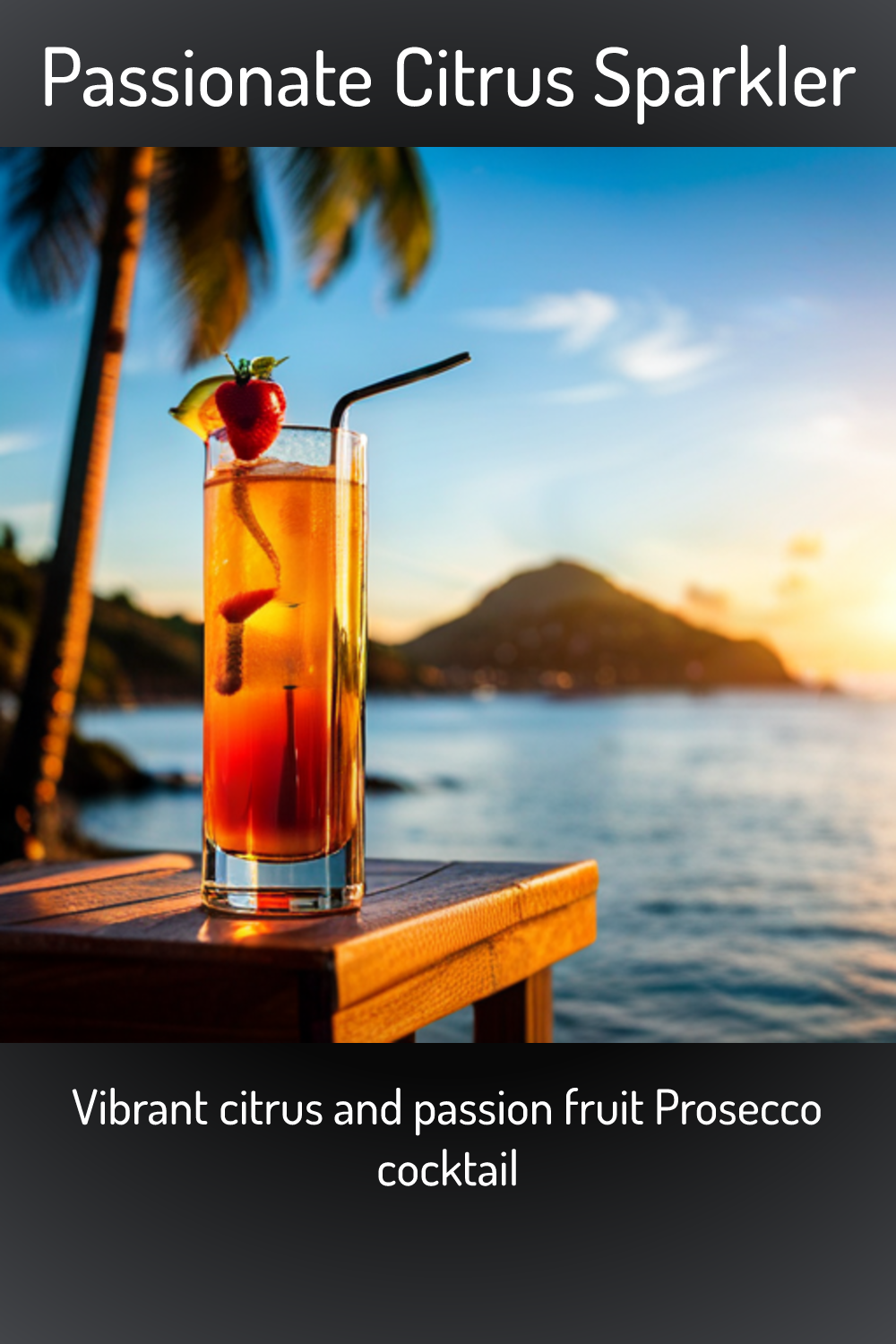 Passionate Citrus Sparkler, Vibrant citrus and passion fruit Prosecco cocktail