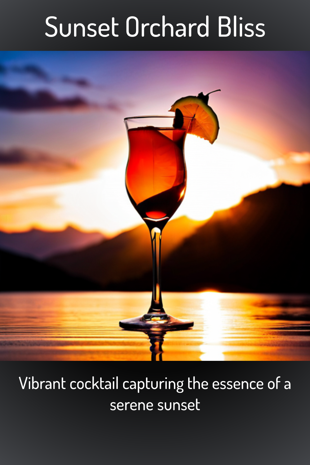 Sunset Orchard Bliss Vibrant Cocktail Capturing The Essence Of A