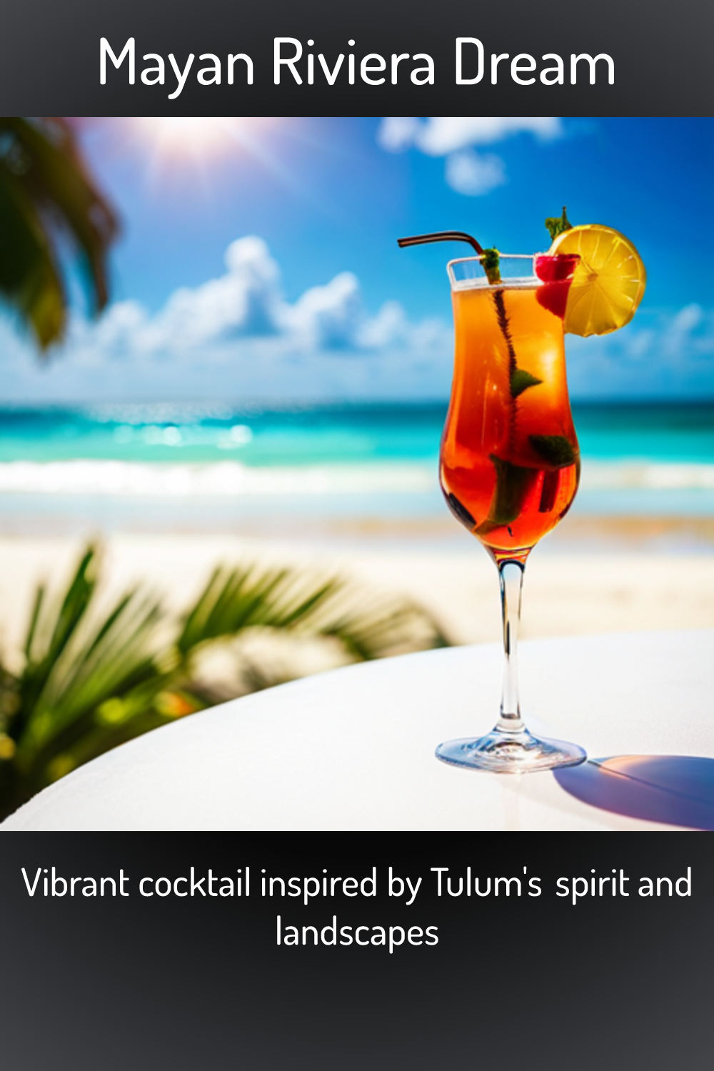 Mayan Riviera Dream, Vibrant cocktail inspired by Tulum's spirit and ...