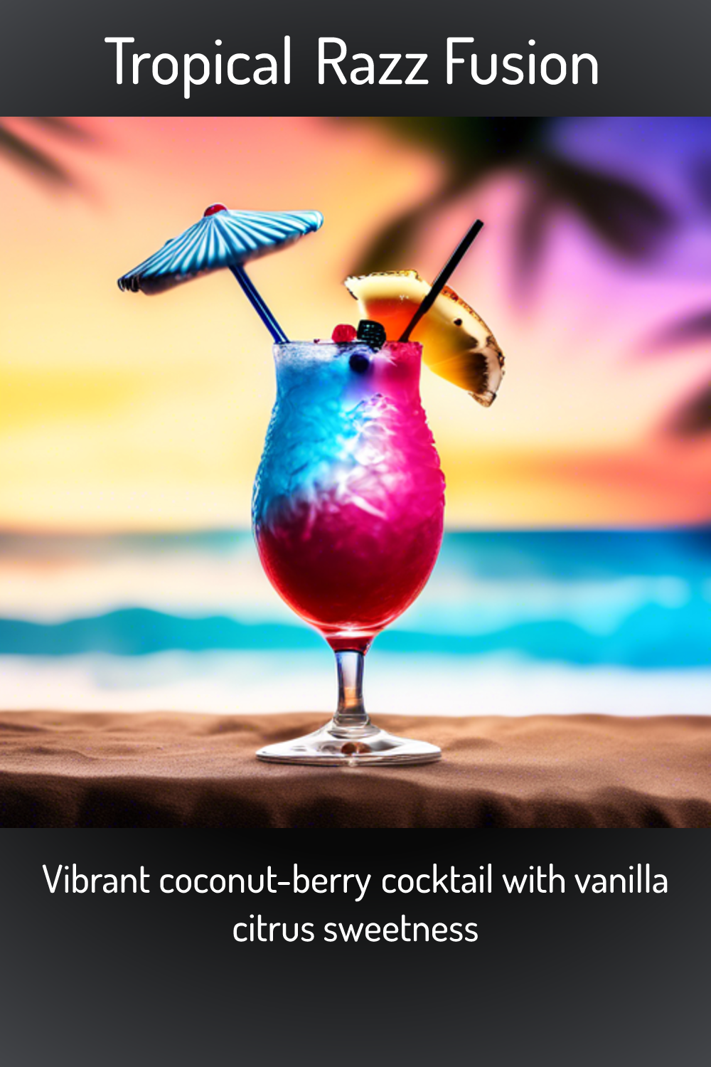 Tropical Razz Fusion, Vibrant coconut-berry cocktail with vanilla ...