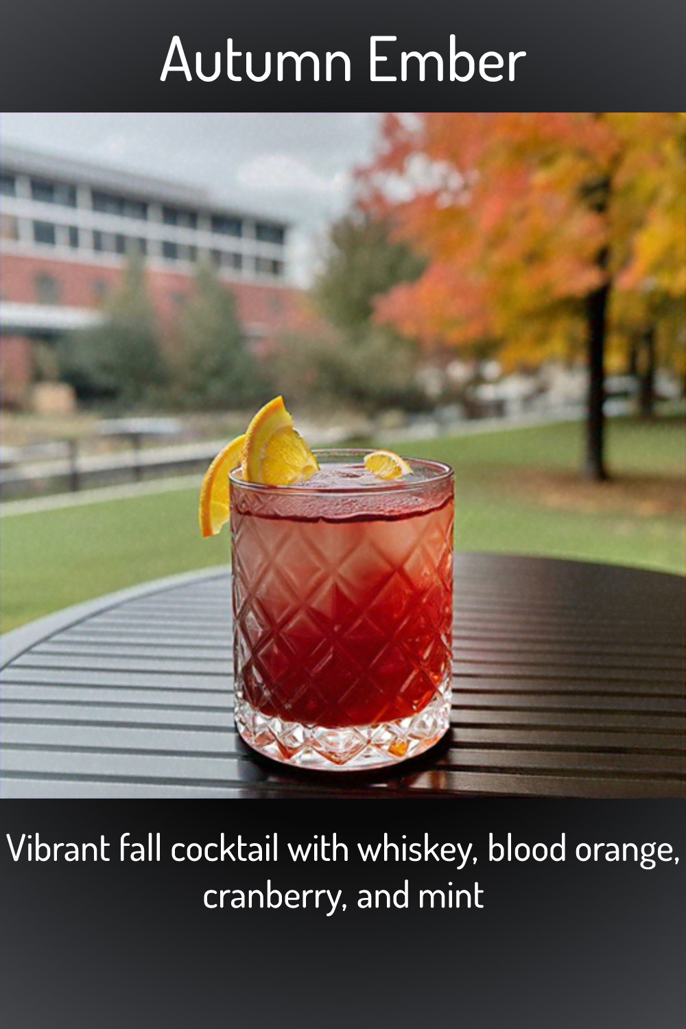 Autumn Ember, Vibrant fall cocktail with whiskey, blood orange ...
