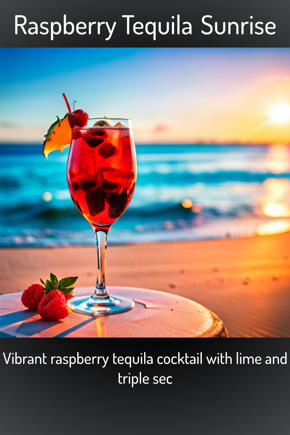 Raspberry Tequila Sunrise, Vibrant raspberry tequila cocktail with lime ...