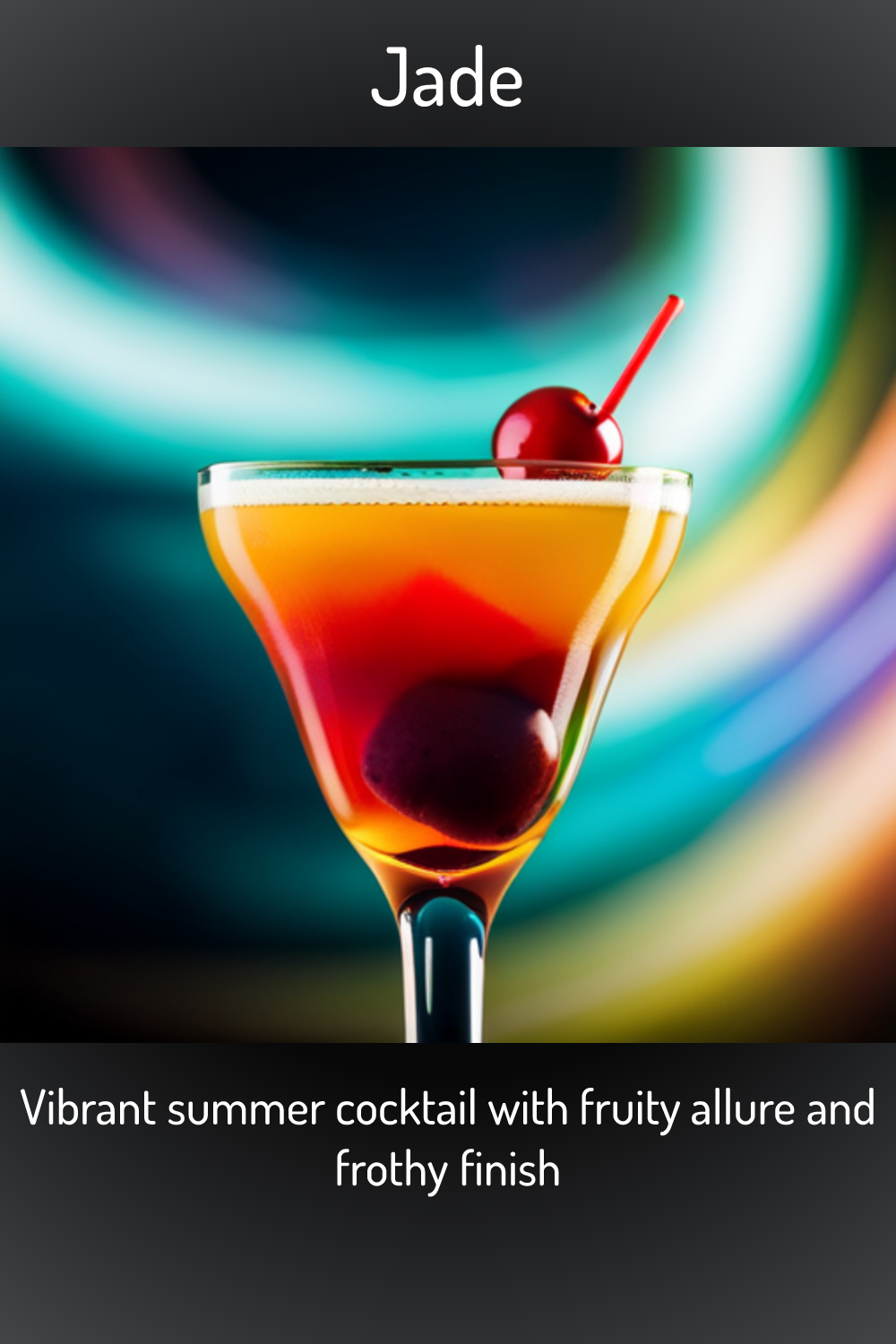 Jade, Vibrant summer cocktail with fruity allure and frothy finish