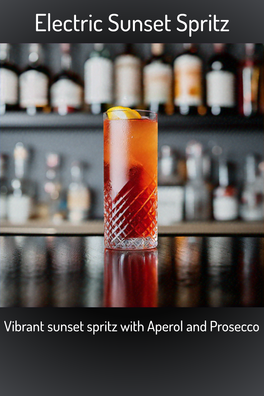 Electric Sunset Spritz, Vibrant sunset spritz with Aperol and Prosecco