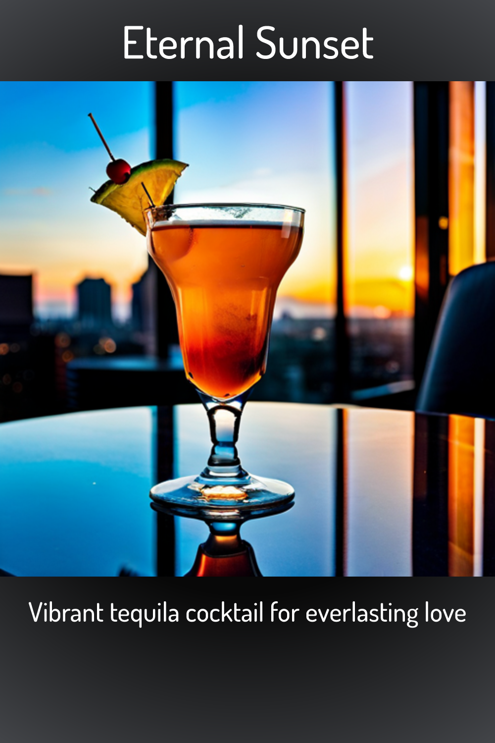 Eternal Sunset, Vibrant tequila cocktail for everlasting love