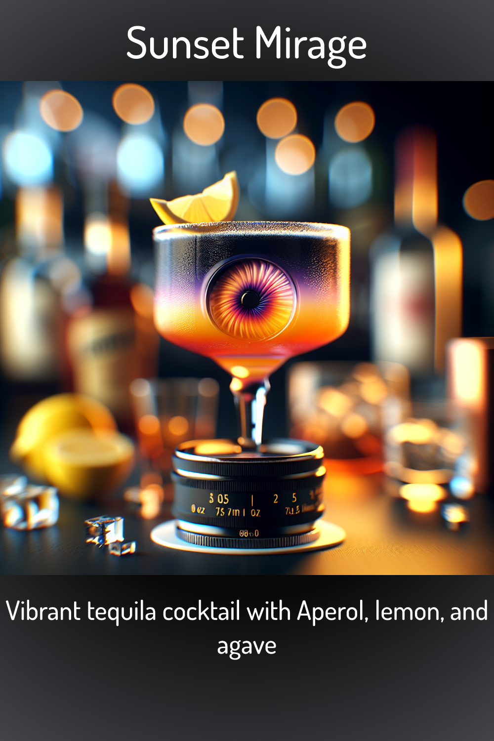 Sunset Mirage Vibrant Tequila Cocktail With Aperol Lemon And Agave