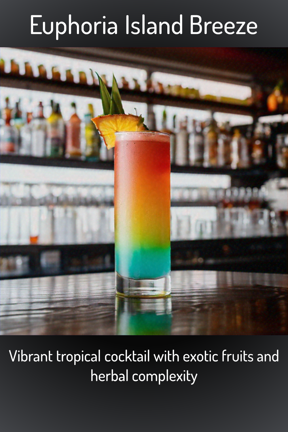 Euphoria Island Breeze, Vibrant tropical cocktail with exotic fruits ...
