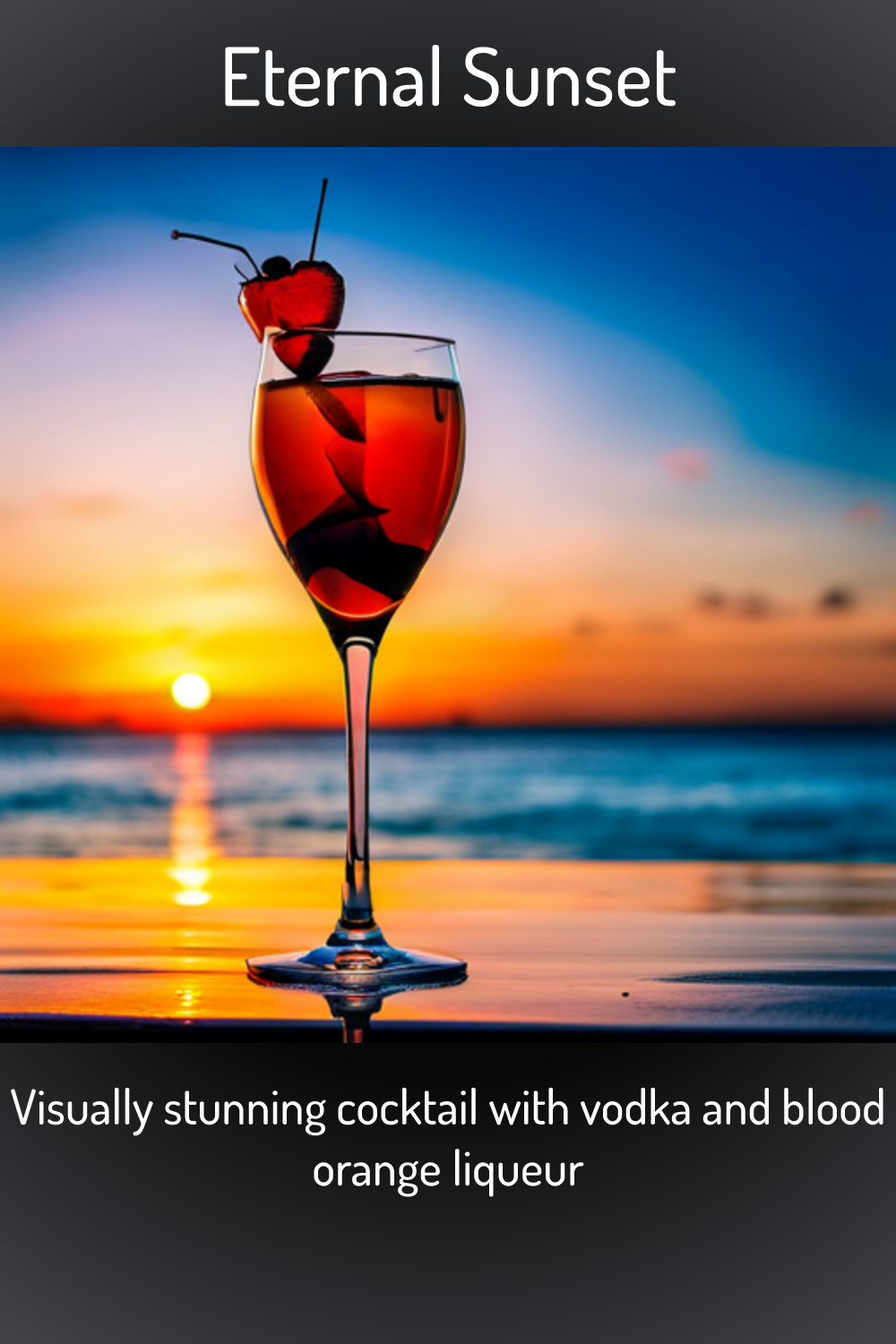 Eternal Sunset, Visually stunning cocktail with vodka and blood orange liqueur