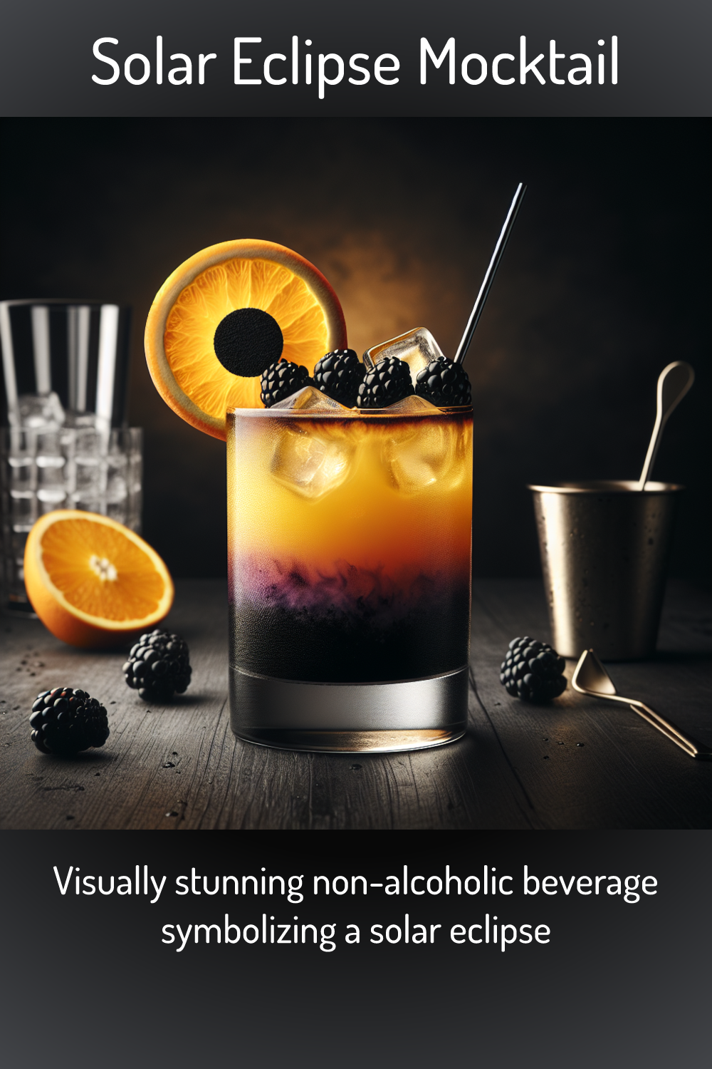 Solar Eclipse Mocktail Visually Stunning Non Alcoholic Beverage Symbolizing A Solar Eclipse