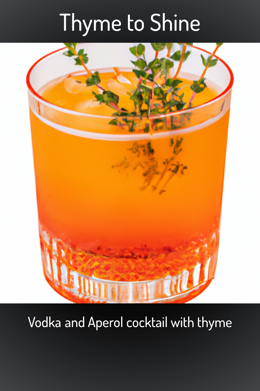Thyme to Shine, Vodka and Aperol cocktail with thyme