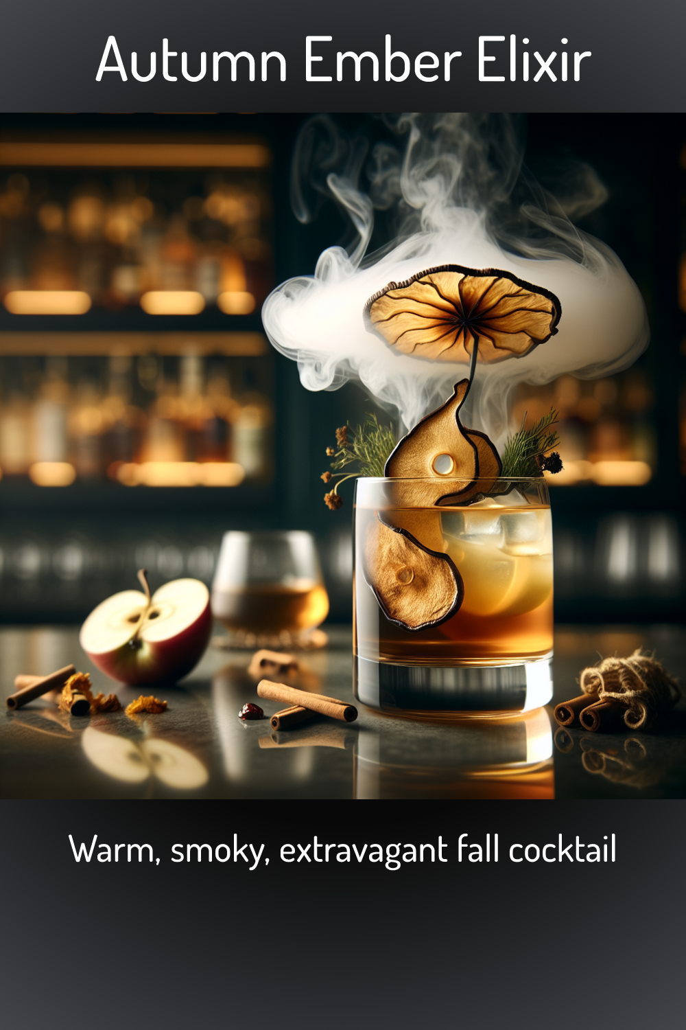 Autumn Ember Elixir, Warm, smoky, extravagant fall cocktail