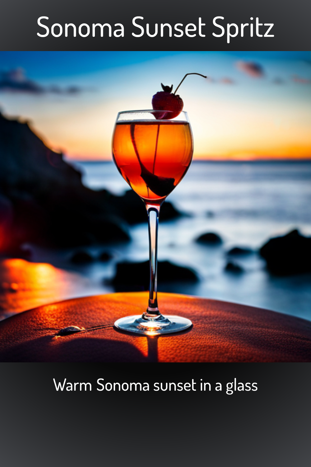 Sonoma Sunset Spritz, Warm Sonoma sunset in a glass