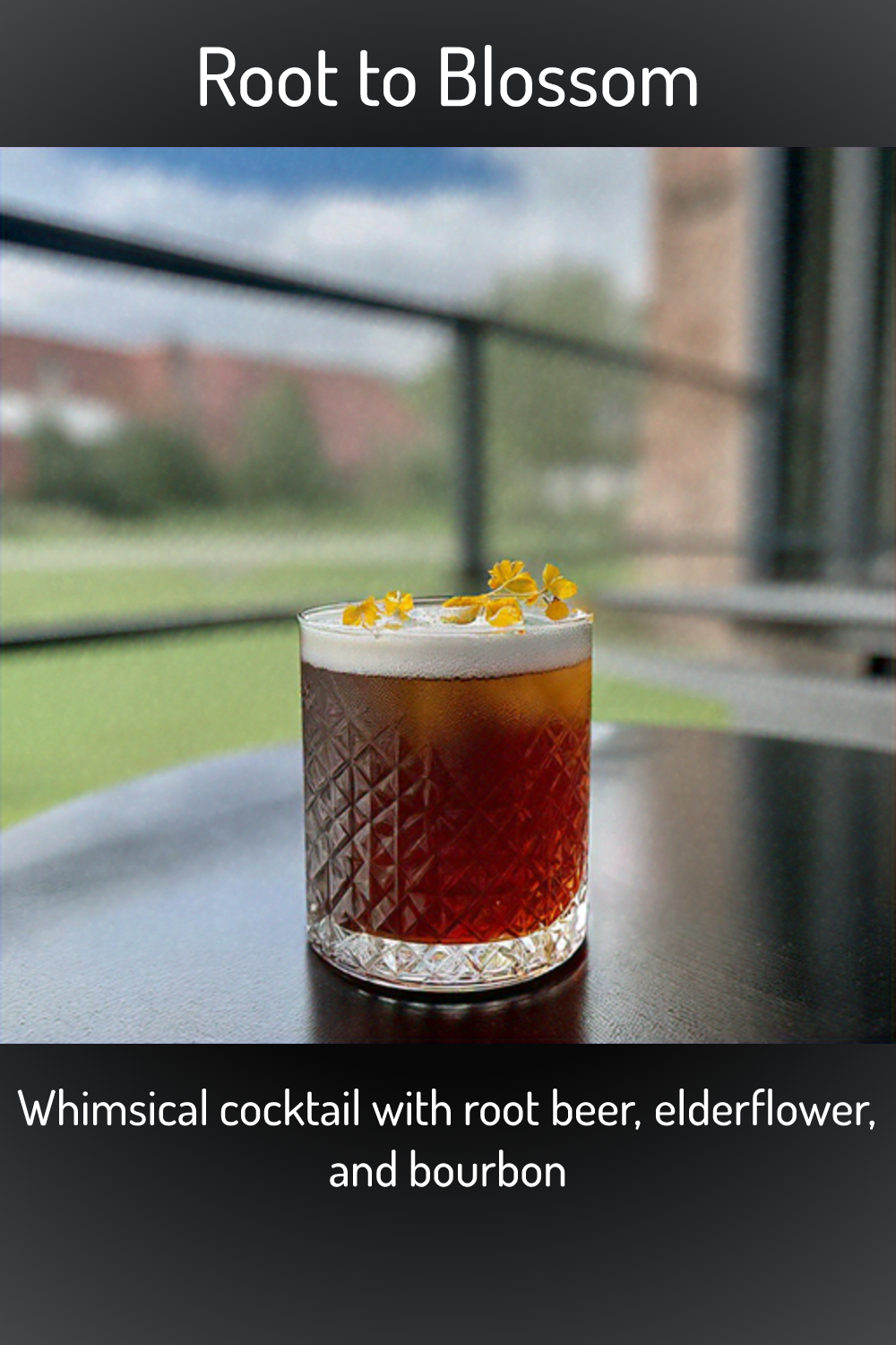 Root to Blossom, Whimsical cocktail with root beer, elderflower, and ...